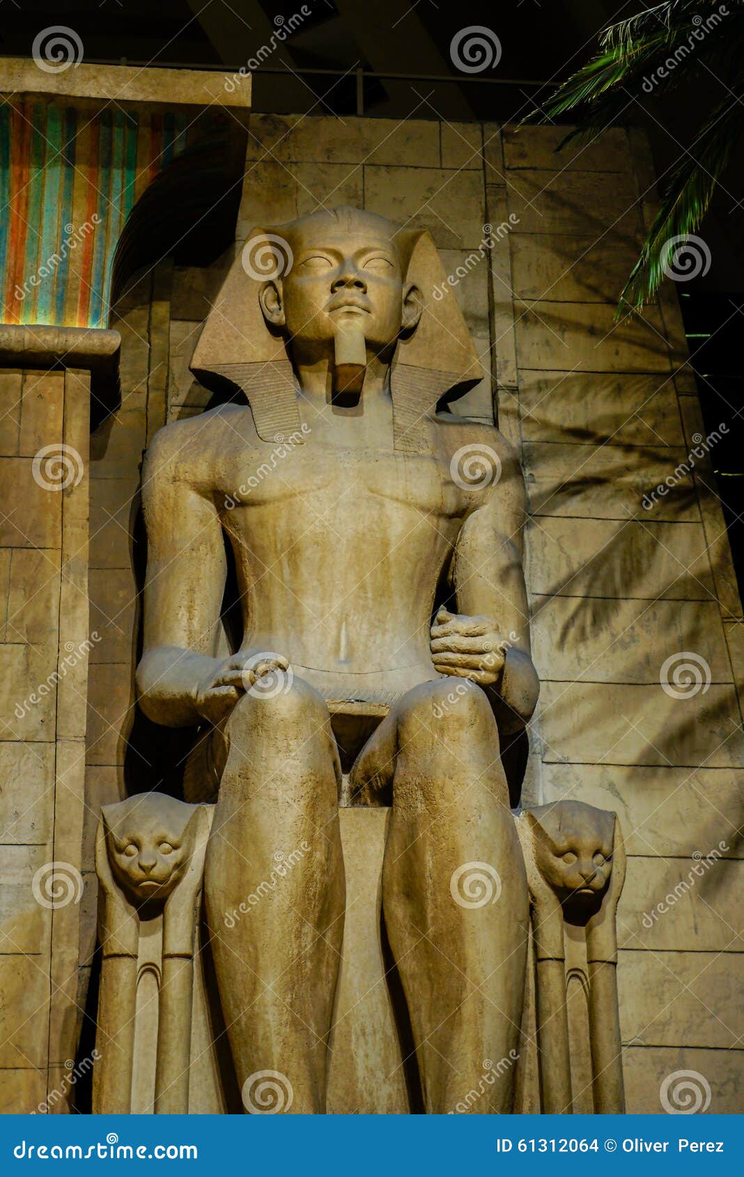Statue Egyptian Pharaoh Sitting Stock Photo - Image of mythology ...