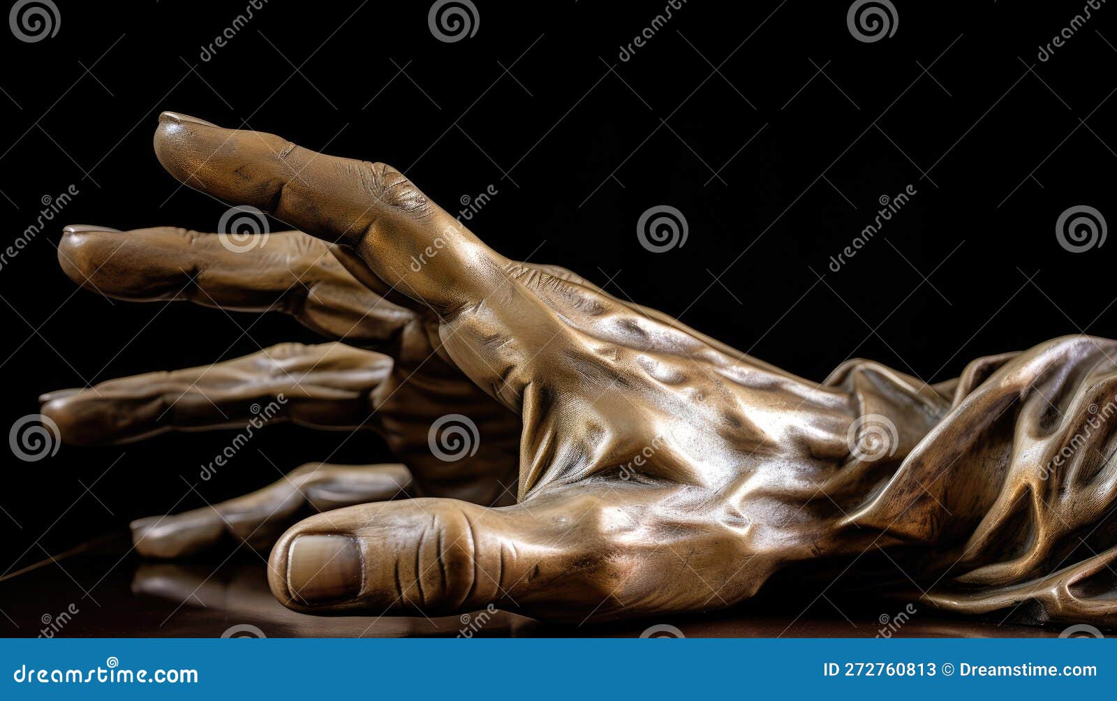 Statue Einer Messinghand, Die Um Hilfe Bittet, Bittet Um Generative ...
