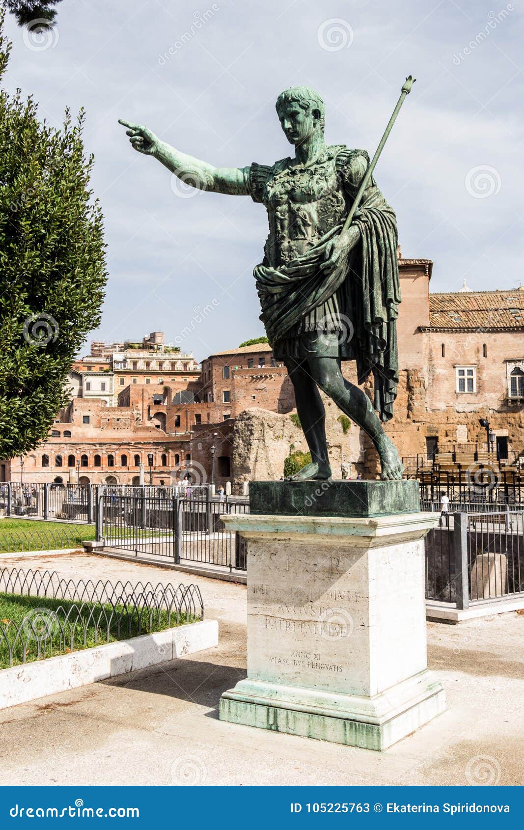 Statue of Emperor Trajan stock image. Image of tree - 105225763