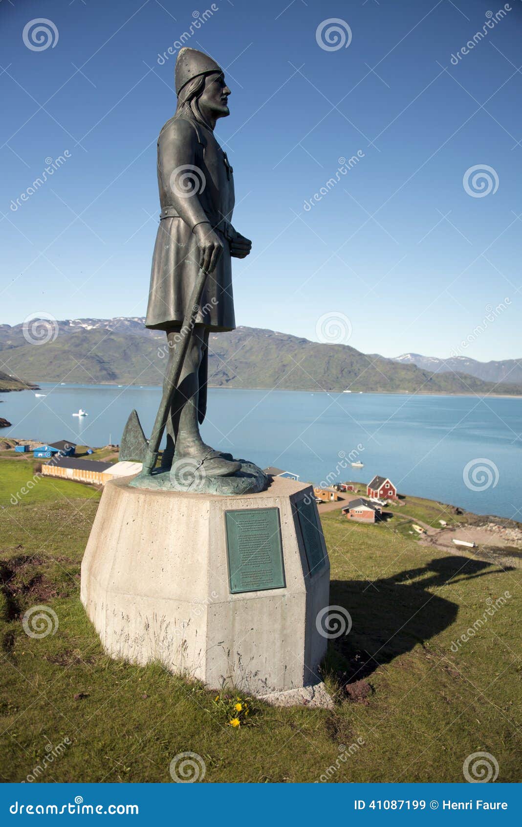 Statue of Eric the Red. Greenland Stock Image - Image of sailor ...