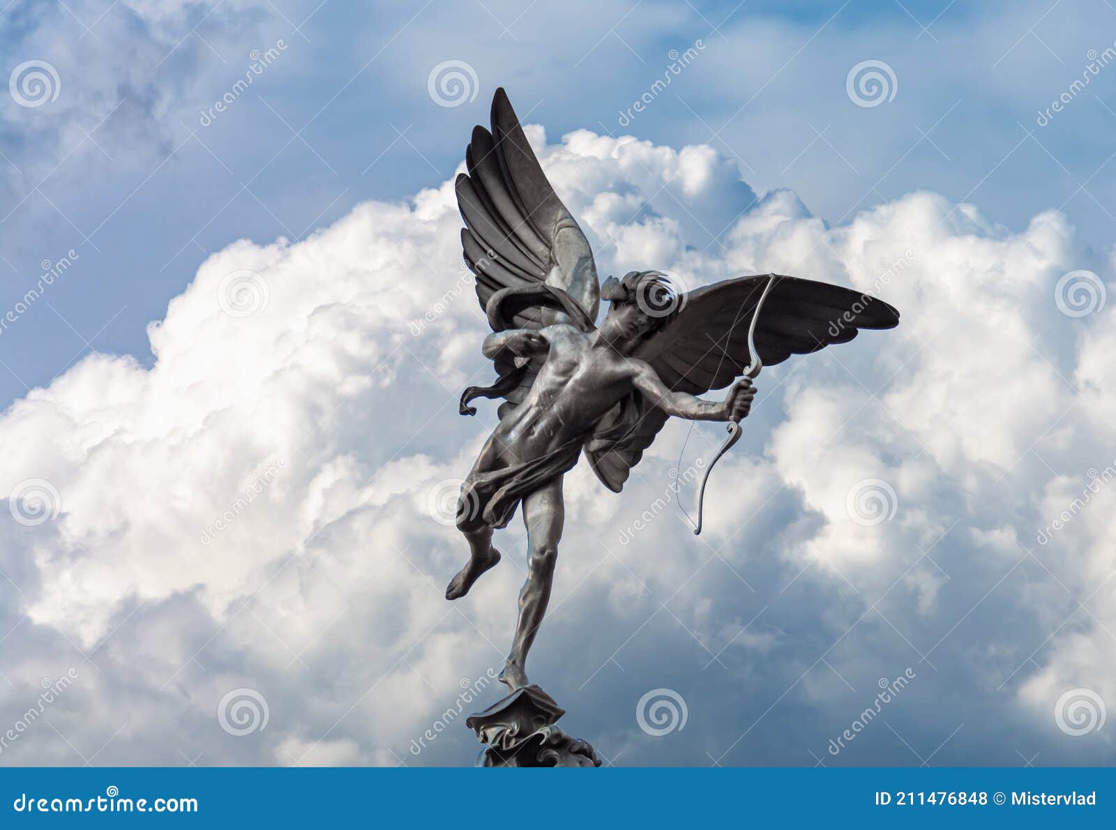 Statue Of Eros The Greek Mythological God Of Love At Memorial Editorial ...