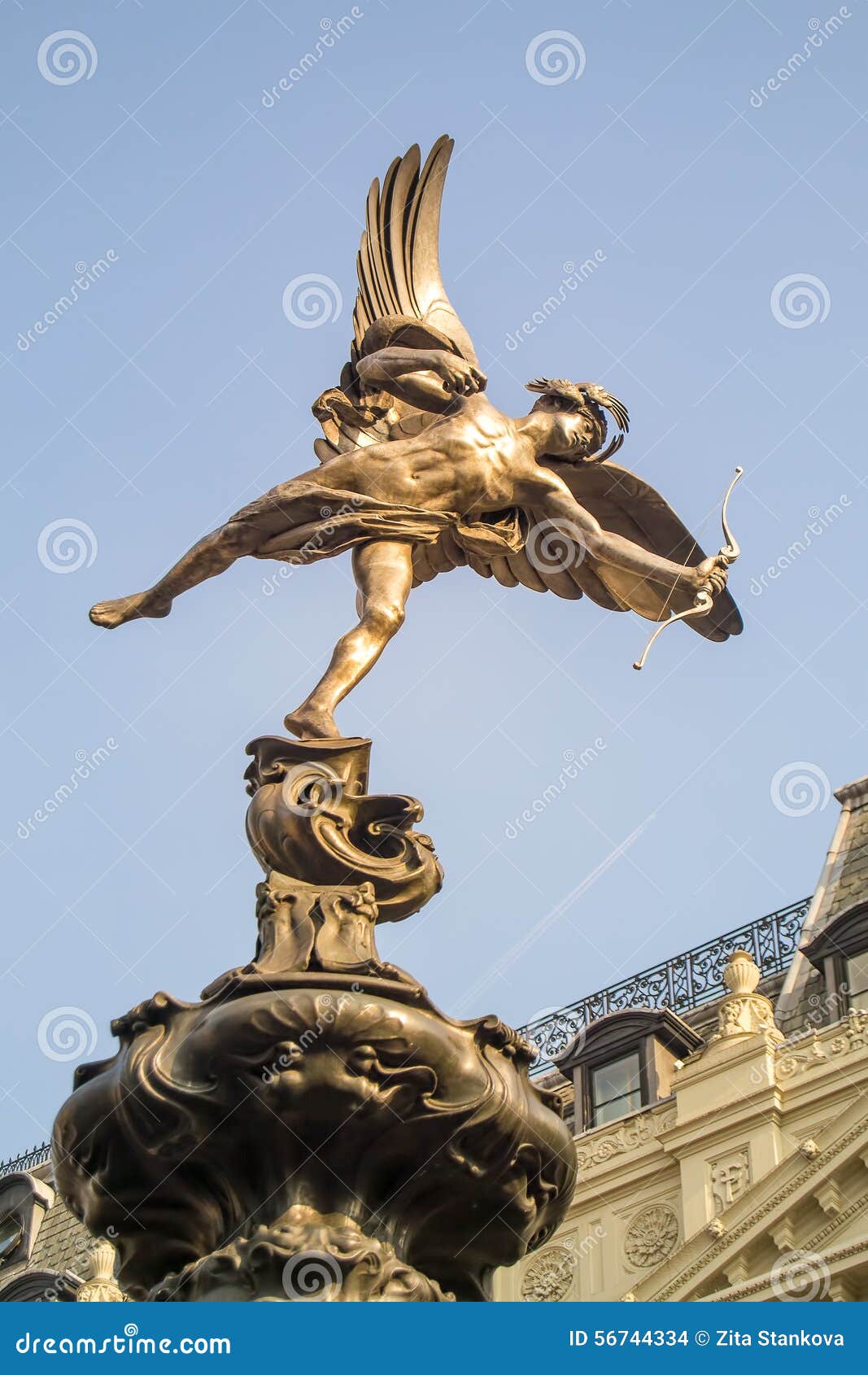 Statue of Eros stock photo. Image of attraction, architecture - 56744334