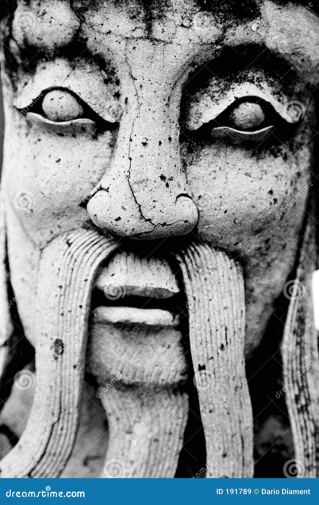 Statue Face Of Woman Made Of Plaster. Statue Face Of Woman On Dark ...