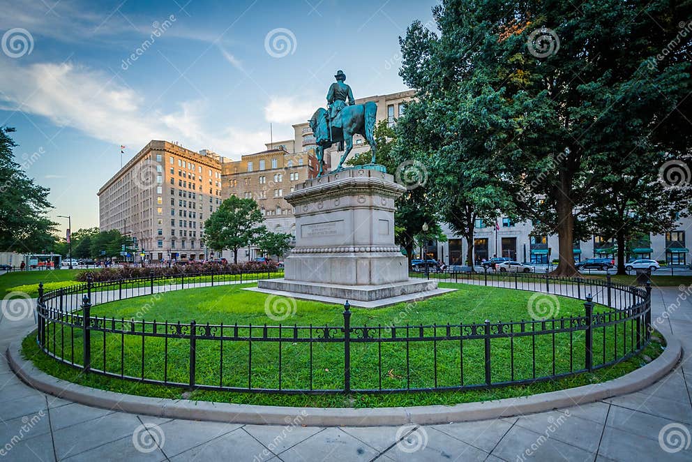 Statue at Farragut Square, in Washington, DC. Editorial Photography ...