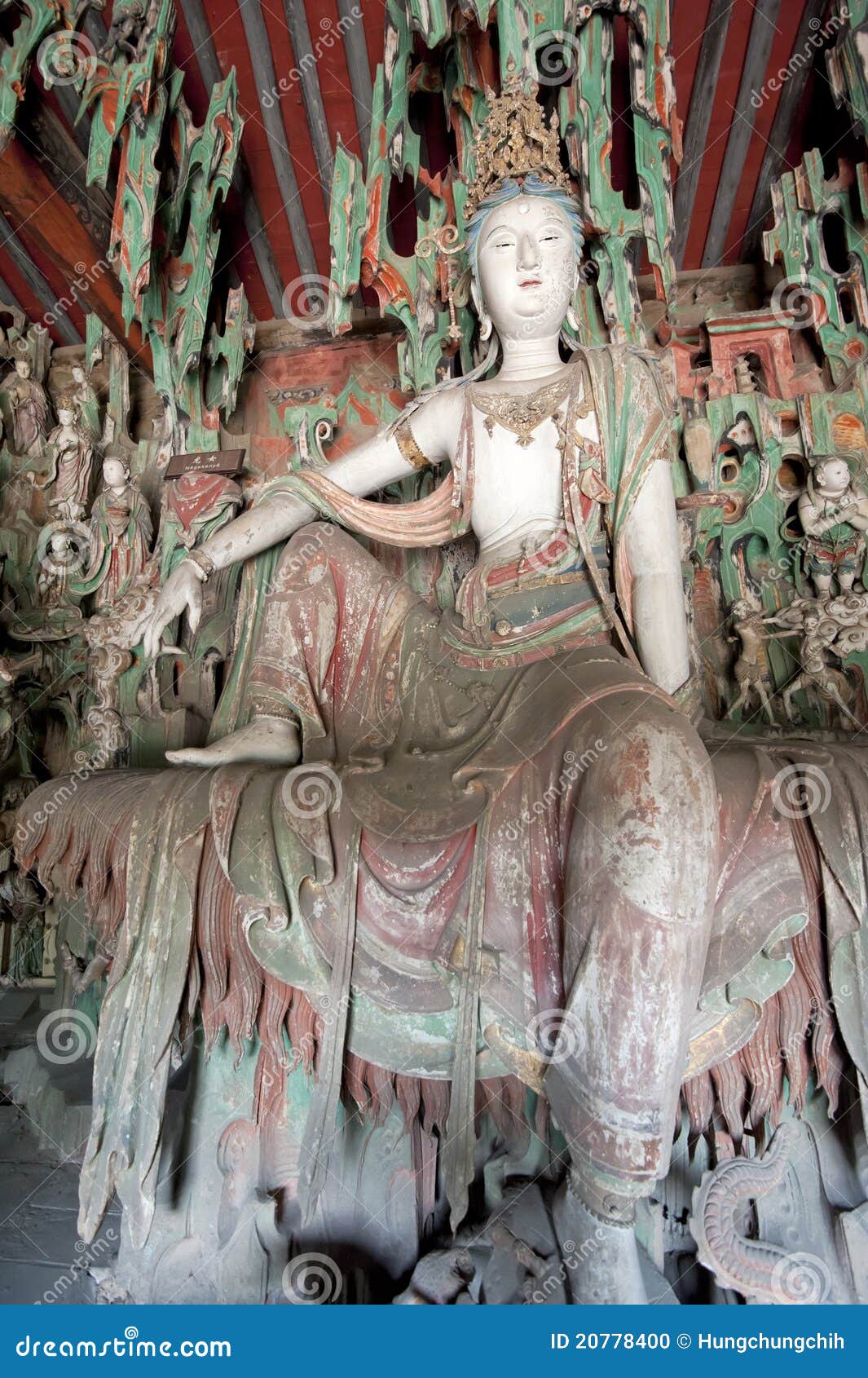 Statue of Female Buddhist Deity Stock Photo - Image of statue, china ...