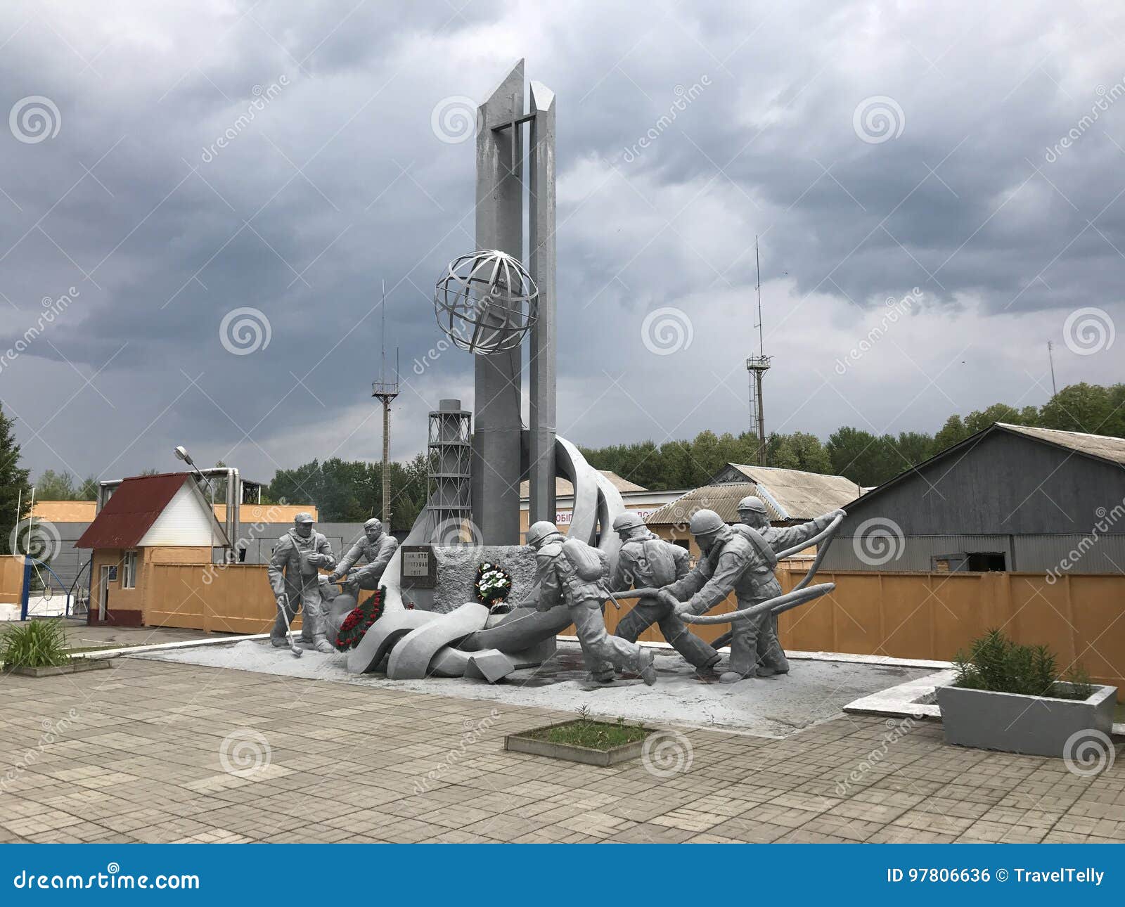 Statue of Firefighter and Heroes from Chernobyl Disaster Editorial ...