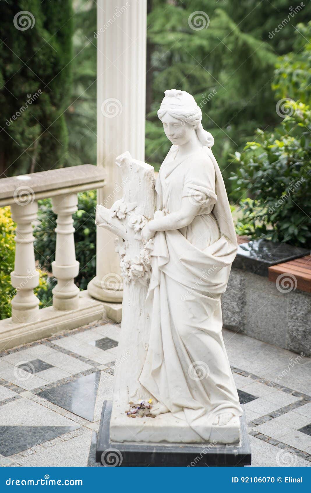 Statue of Flora. Ancient God of Greece. Outdoor Stock Photo - Image of ...