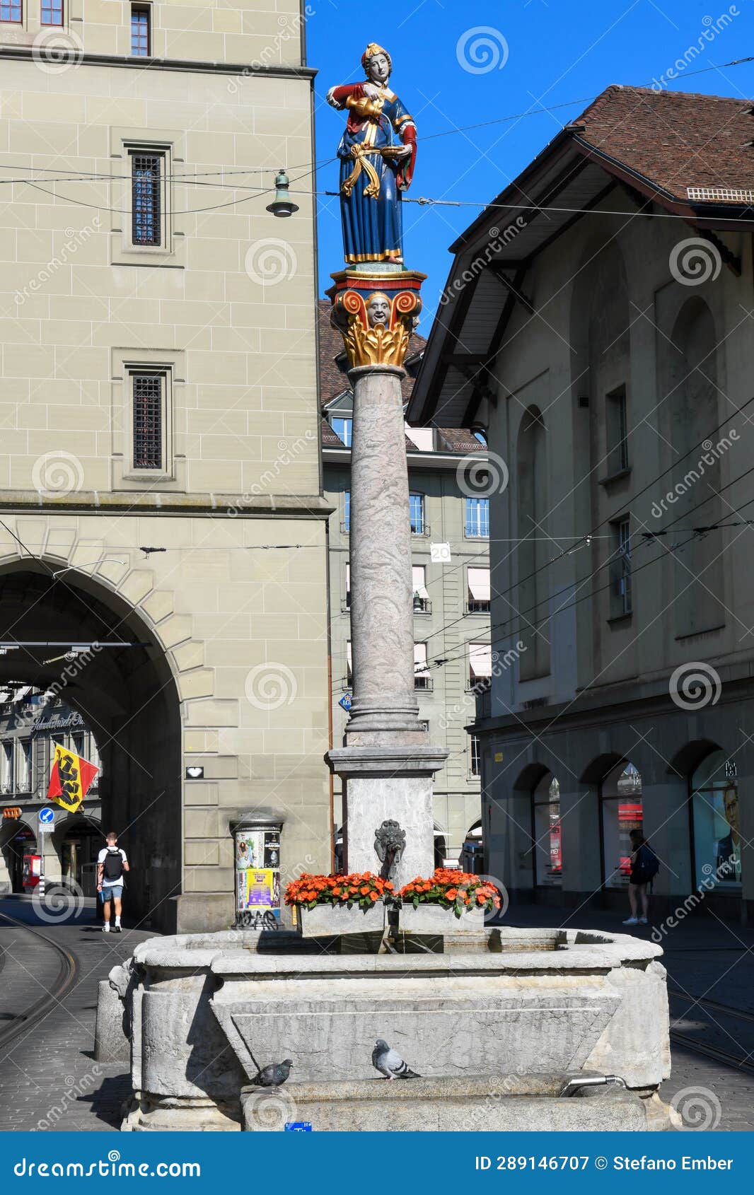 Statue of the Fountain at Bern on Switzerland Editorial Photography ...