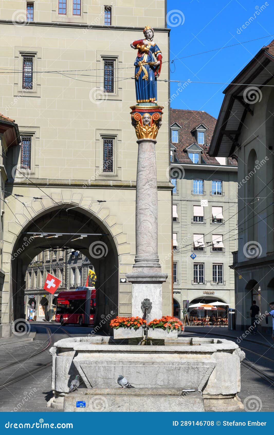 Statue of the Fountain at Bern on Switzerland Editorial Stock Photo ...