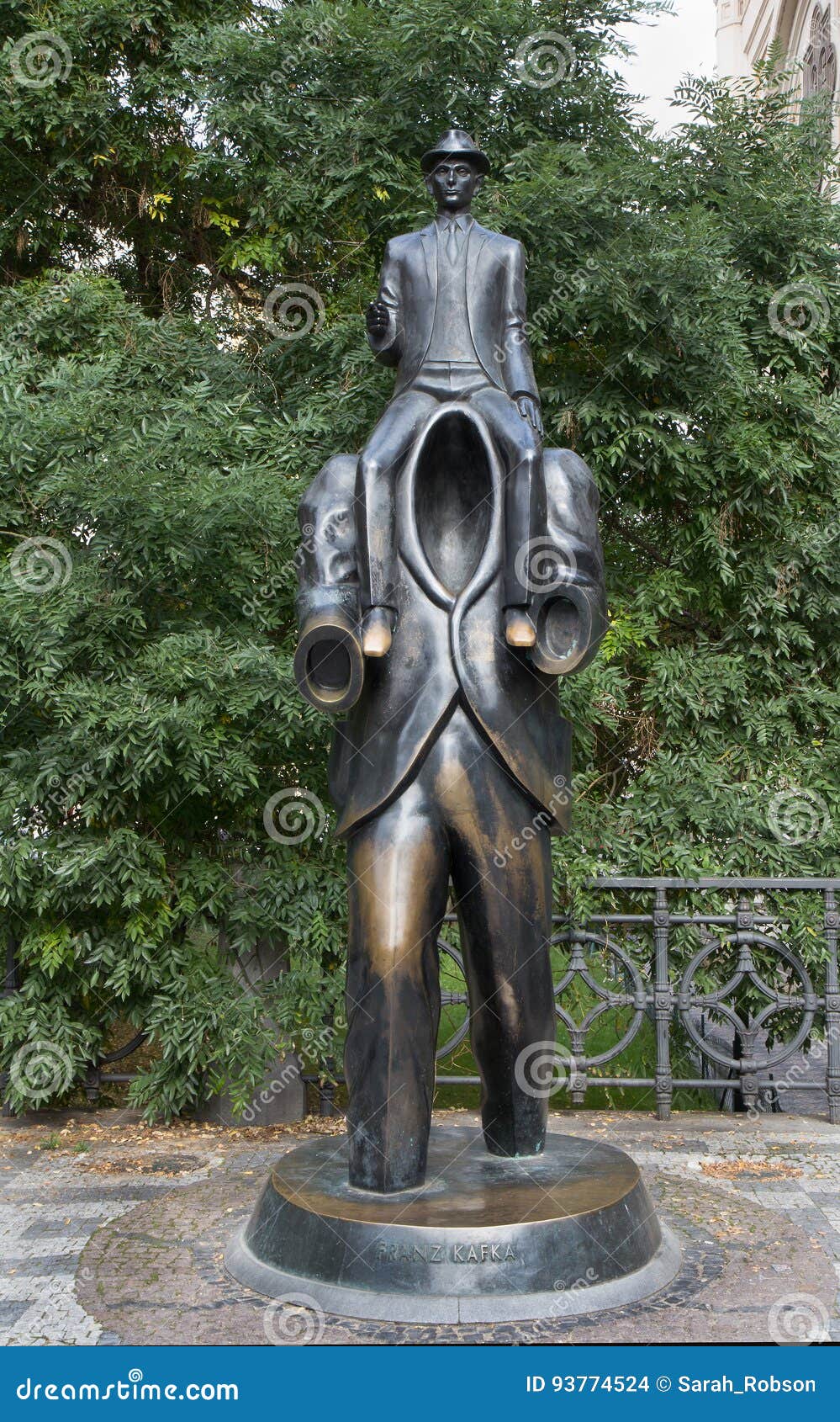 Statue of Franz Kafka in Prague Stock Photo - Image of attraction ...