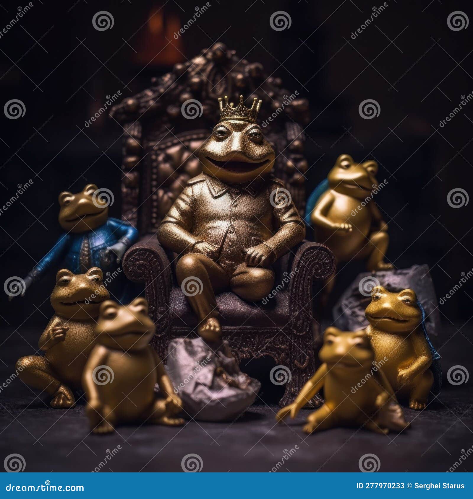 Two Statue Frog Sits On Coins, FengShui Talisman Vector Illustration ...