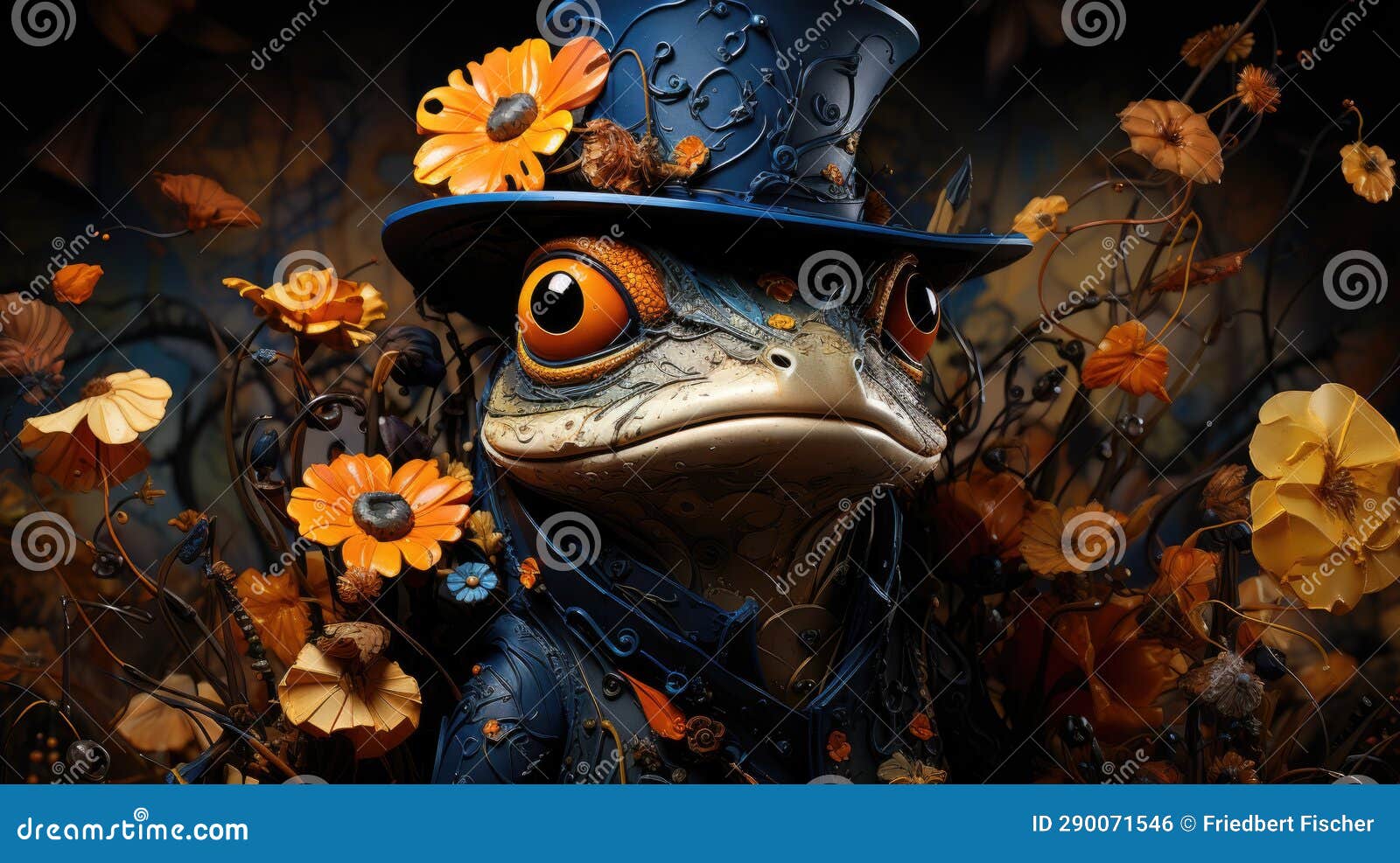 A Statue of a Frog Wearing a Top Hat. Stock Photo - Image of frog, cute ...