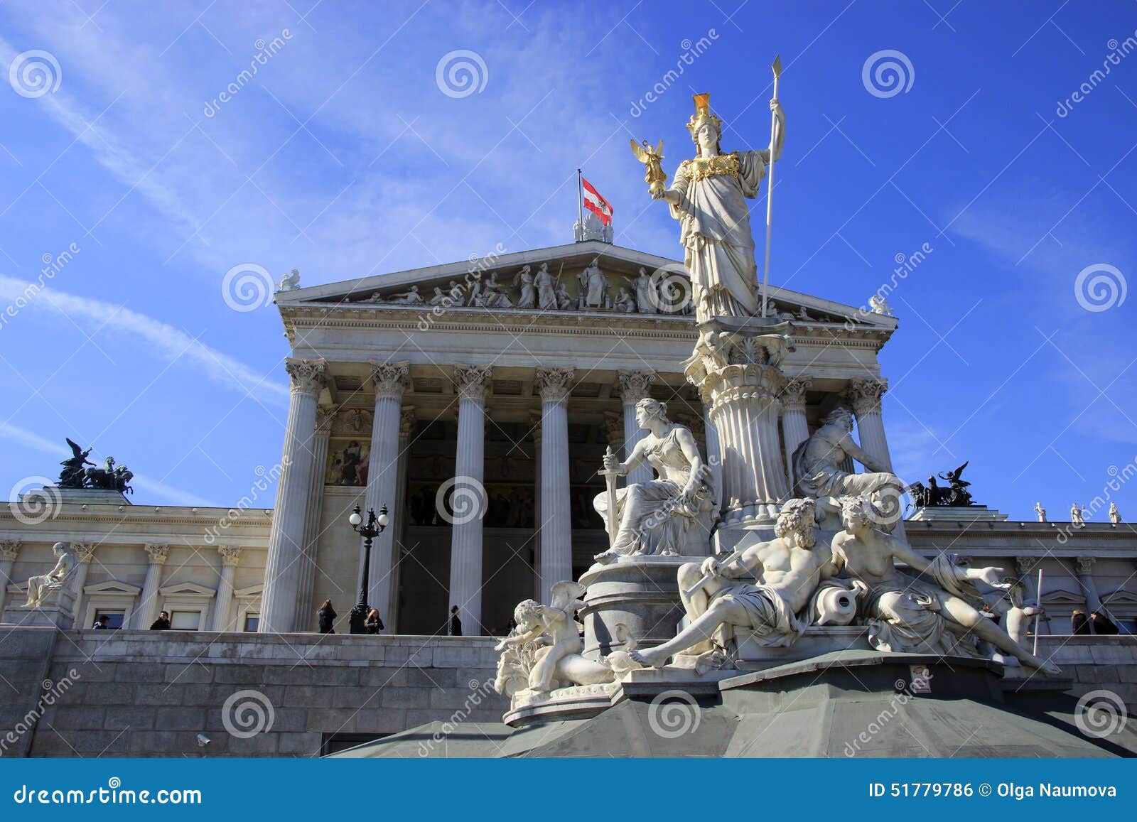 Statue in Front of the Austrian Parliament in Vienna Stock Photo ...