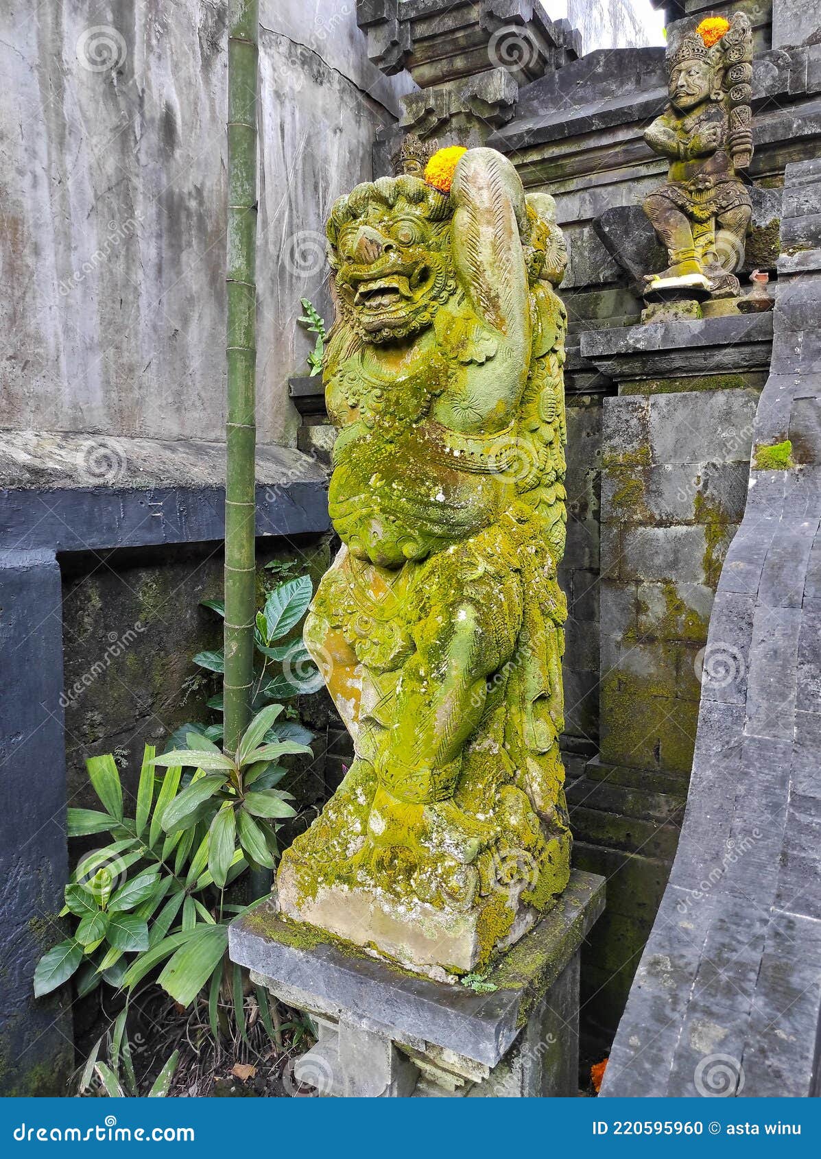 Statue in Front of the Gate in the Temple in Bali Stock Photo - Image ...