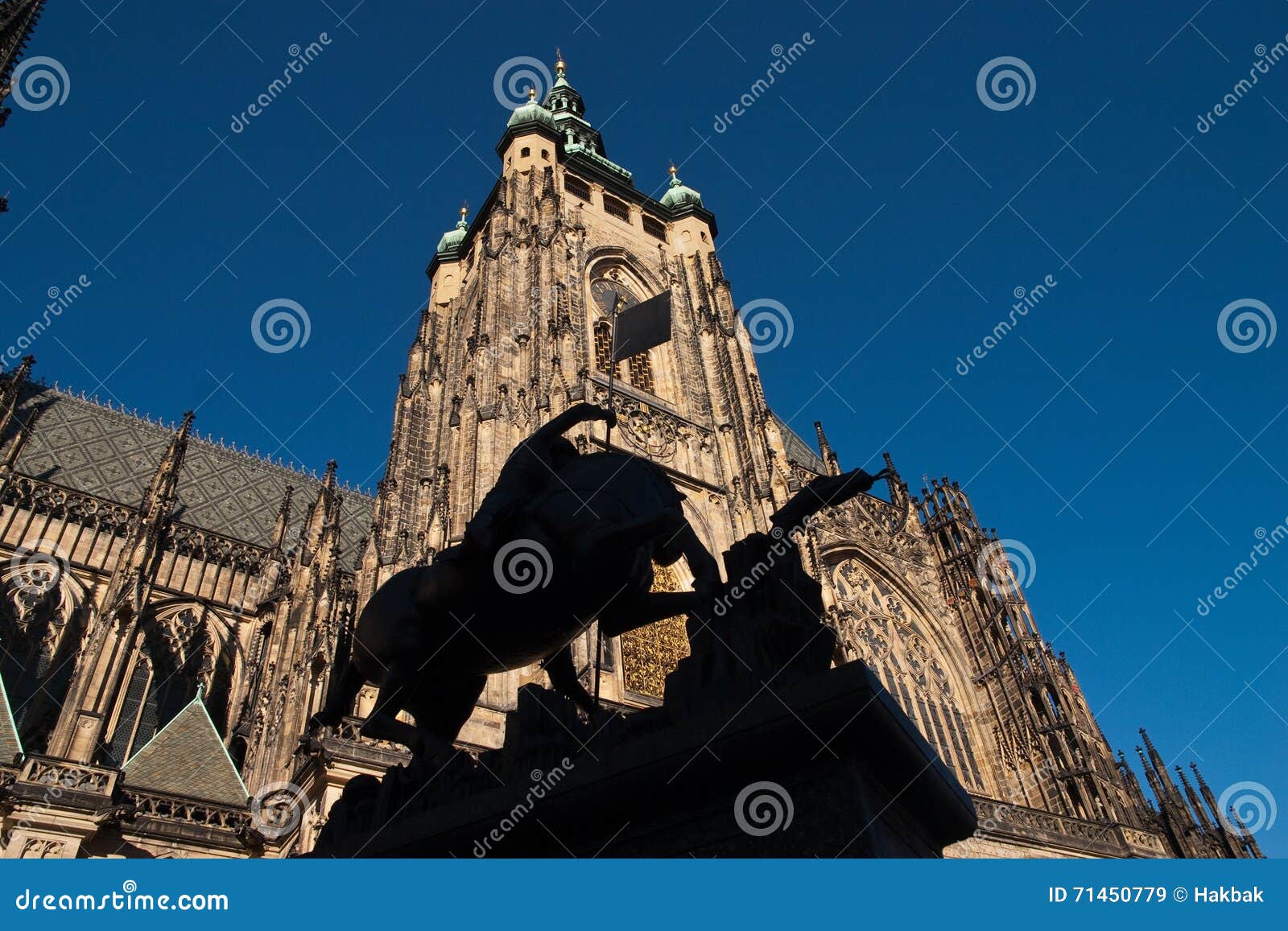 Statue in Front of St. Vitus Cathedral Stock Image - Image of sculpture ...