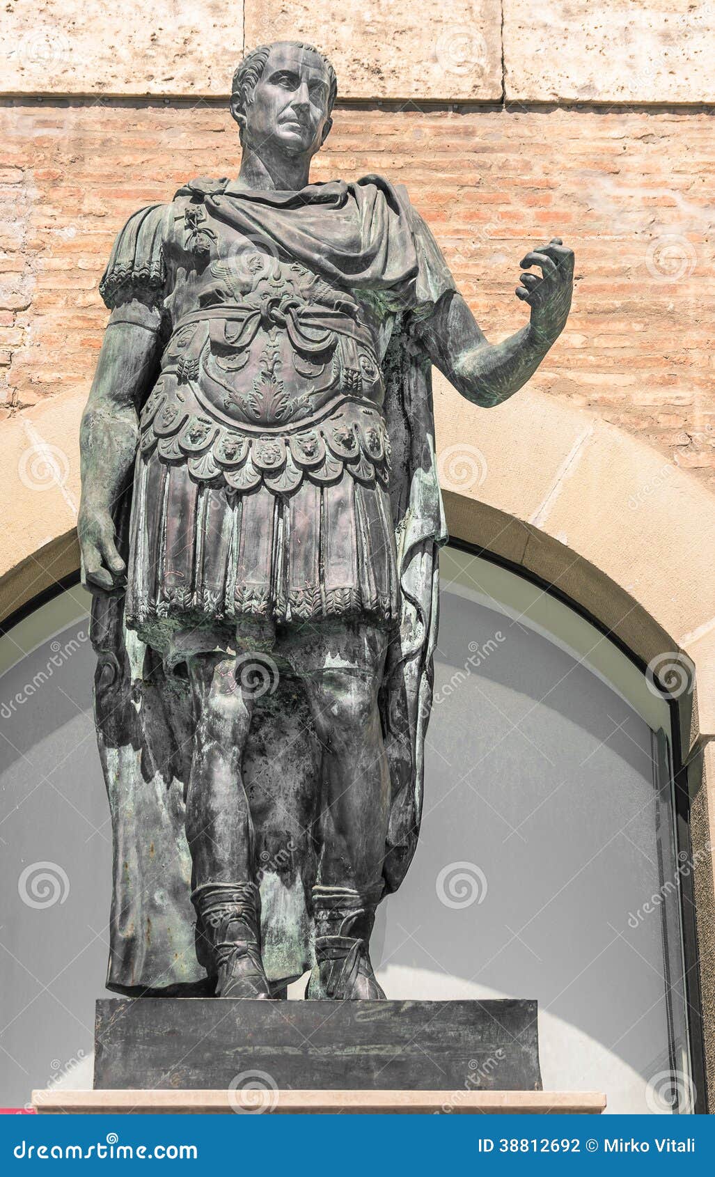 Statue of Gaius Julius Caesar in Rimini, Italy Stock Photo - Image of ...