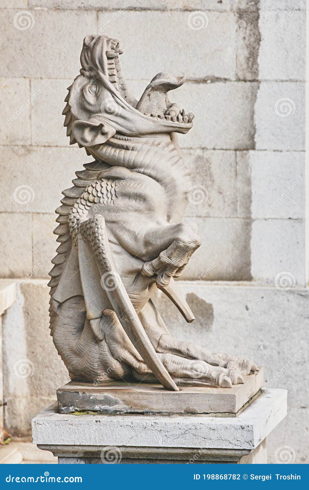 Statue Of A Gargoyle The Mythical Winged Monster Of Notre Dame D ...