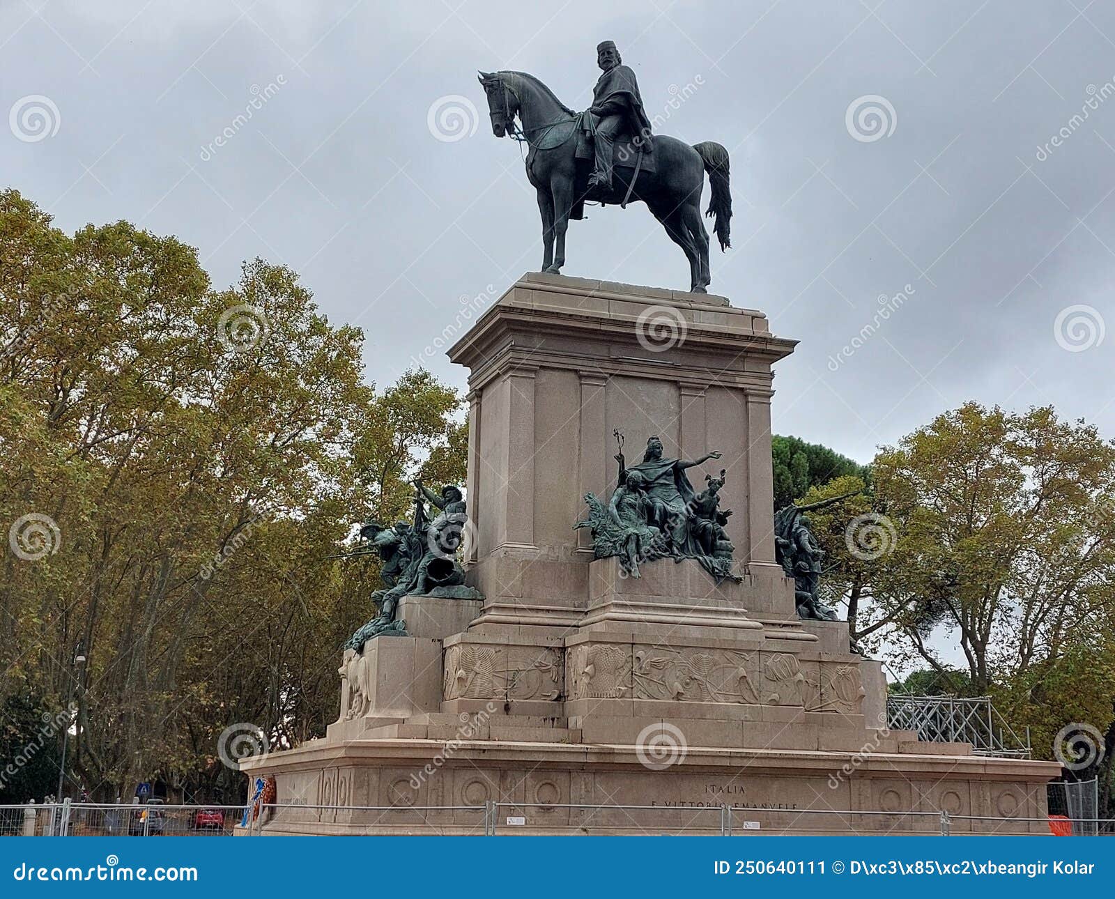 Statue of Garibaldi, Rome, Italy Stock Image - Image of fountain ...