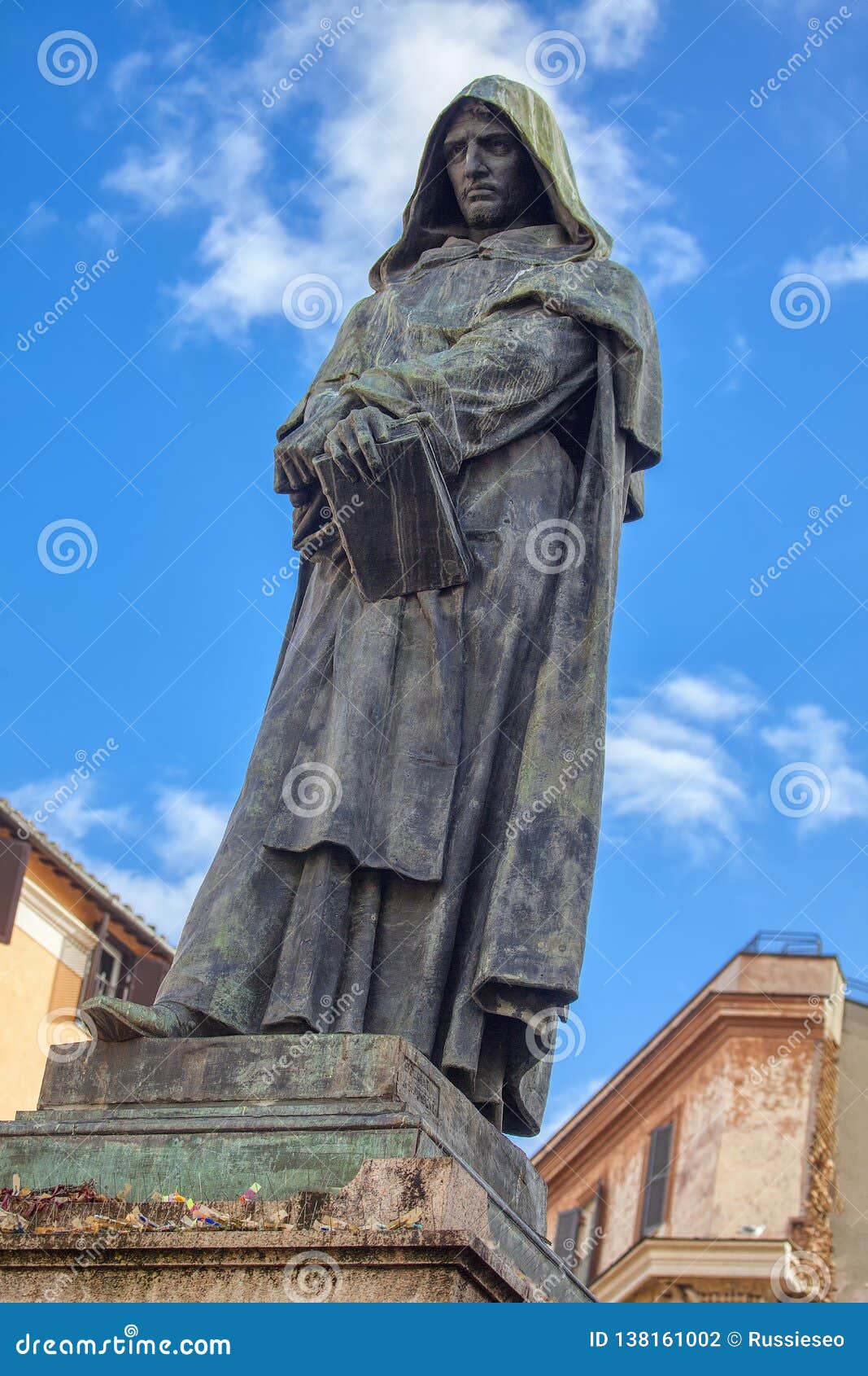 Statue of Giordano Bruno stock photo. Image of stone - 138161002