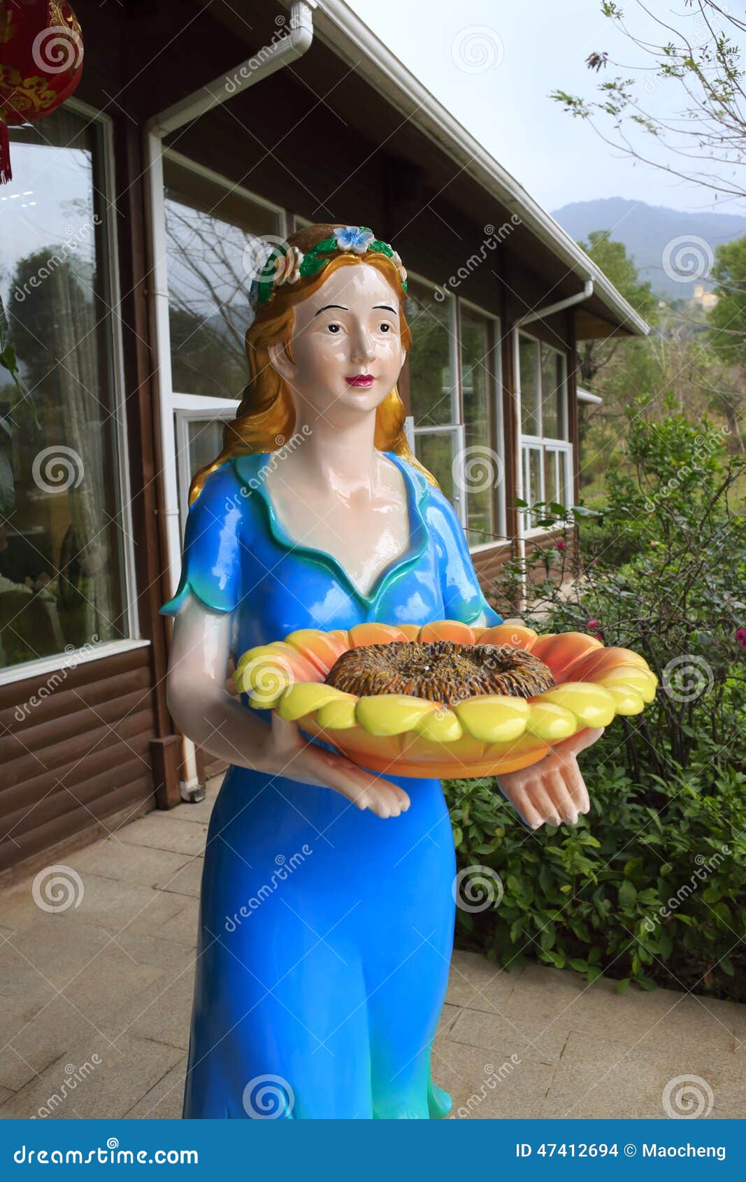 Statue of a Girl with Bread and Salt Stock Photo - Image of girl, baked ...