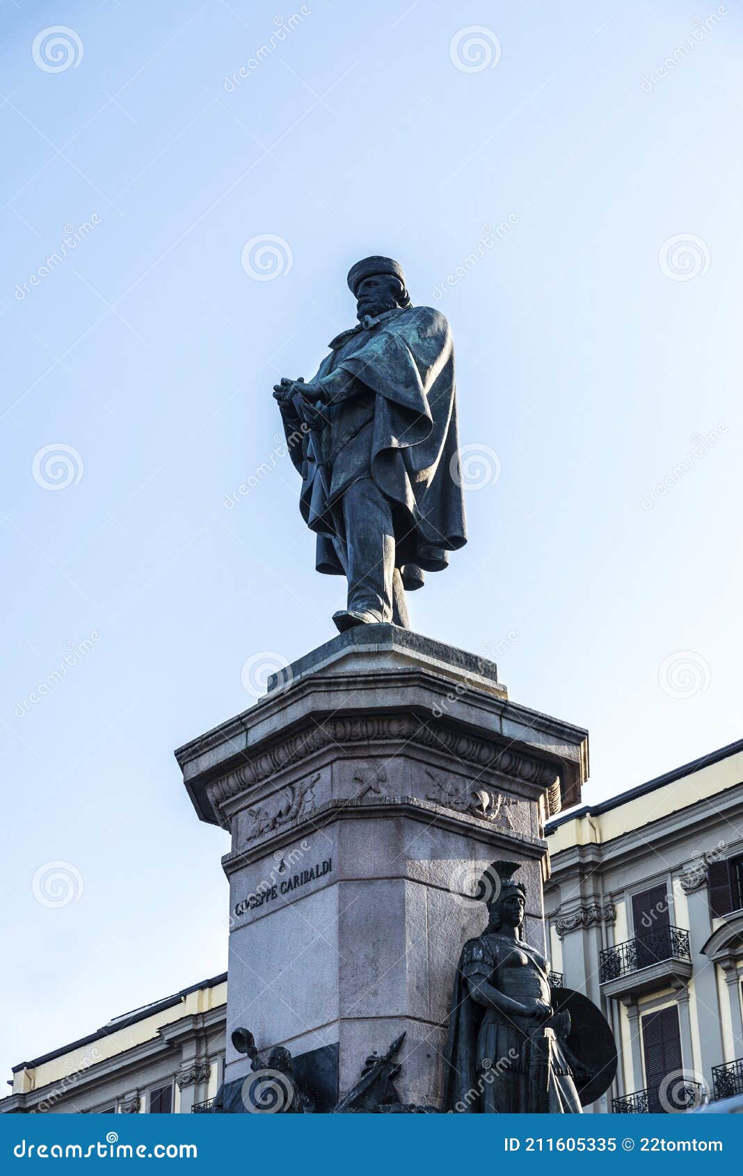 Statue of the Giuseppe Garibaldi in Naples, Italy Stock Image - Image ...