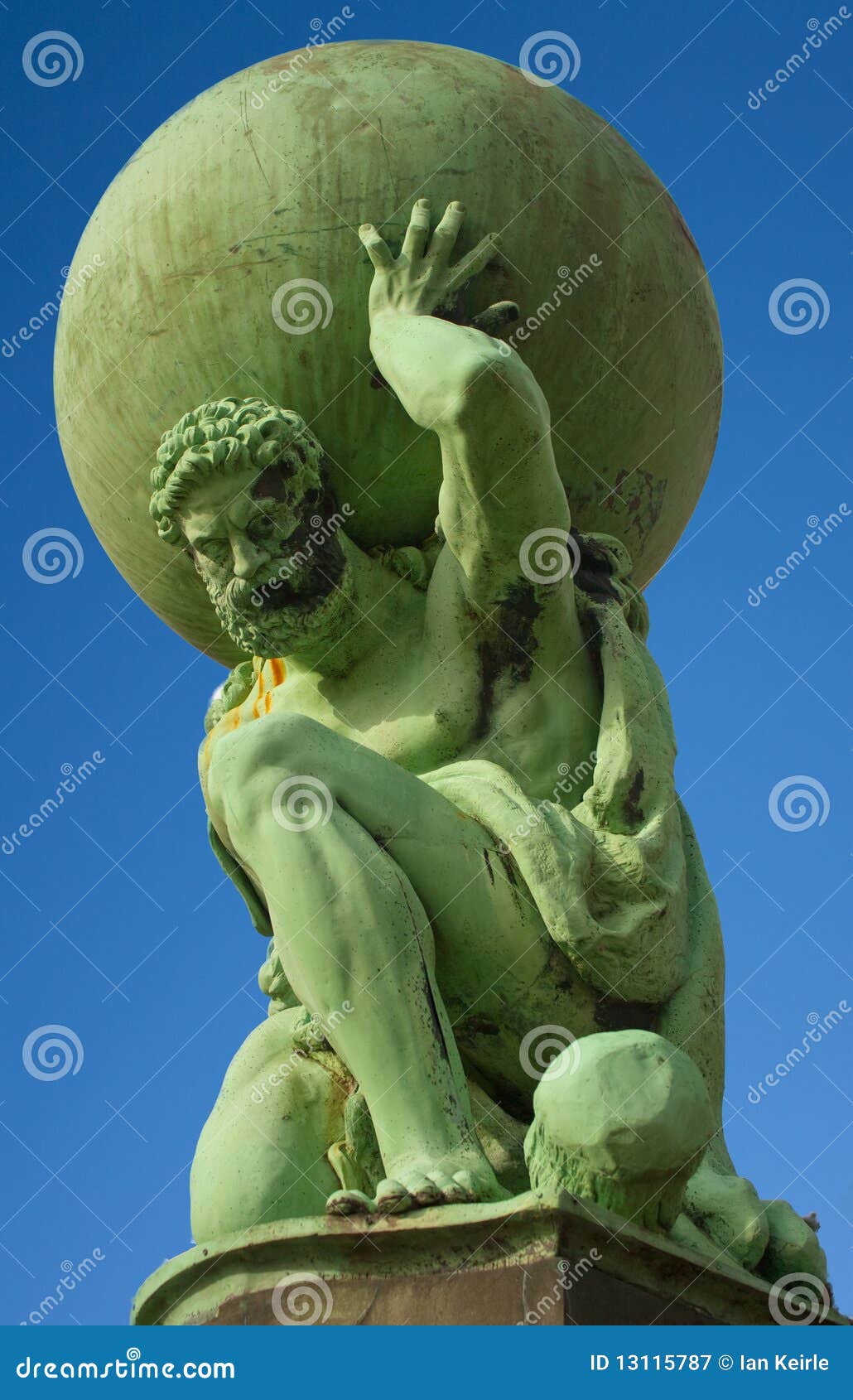 Statue Of The God Atlas At Portmeirion Royalty Free Stock Photography ...