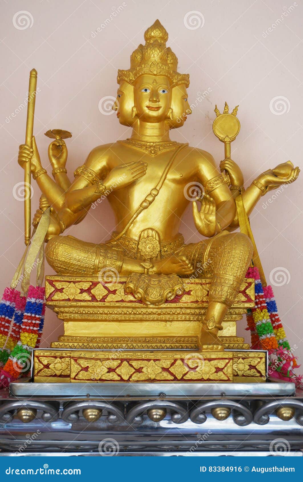 Statue of god Brahma stock photo. Image of closeup, decoration - 83384916