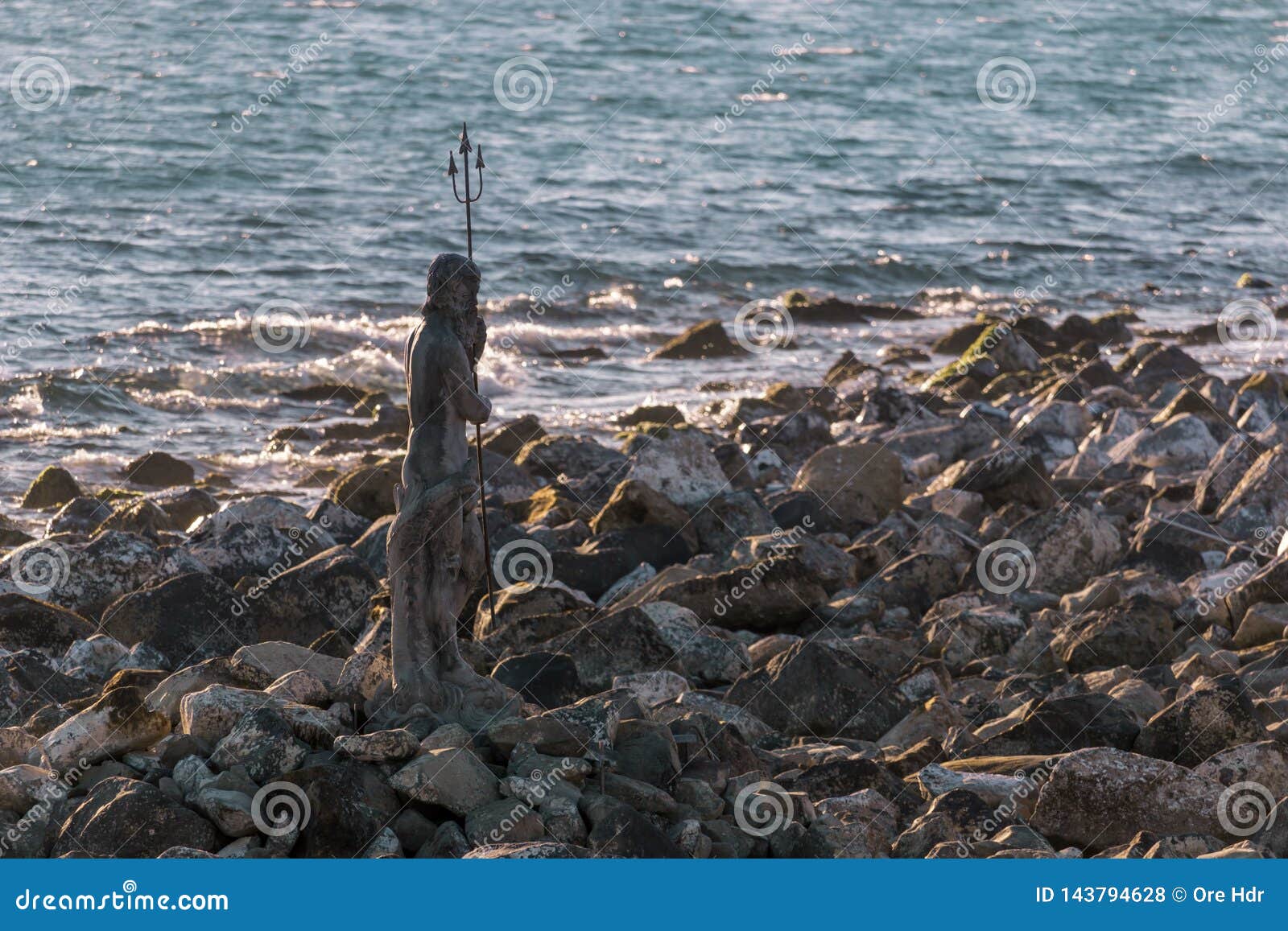 Statue of the God Neptune on a Cliff Editorial Stock Photo - Image of ...