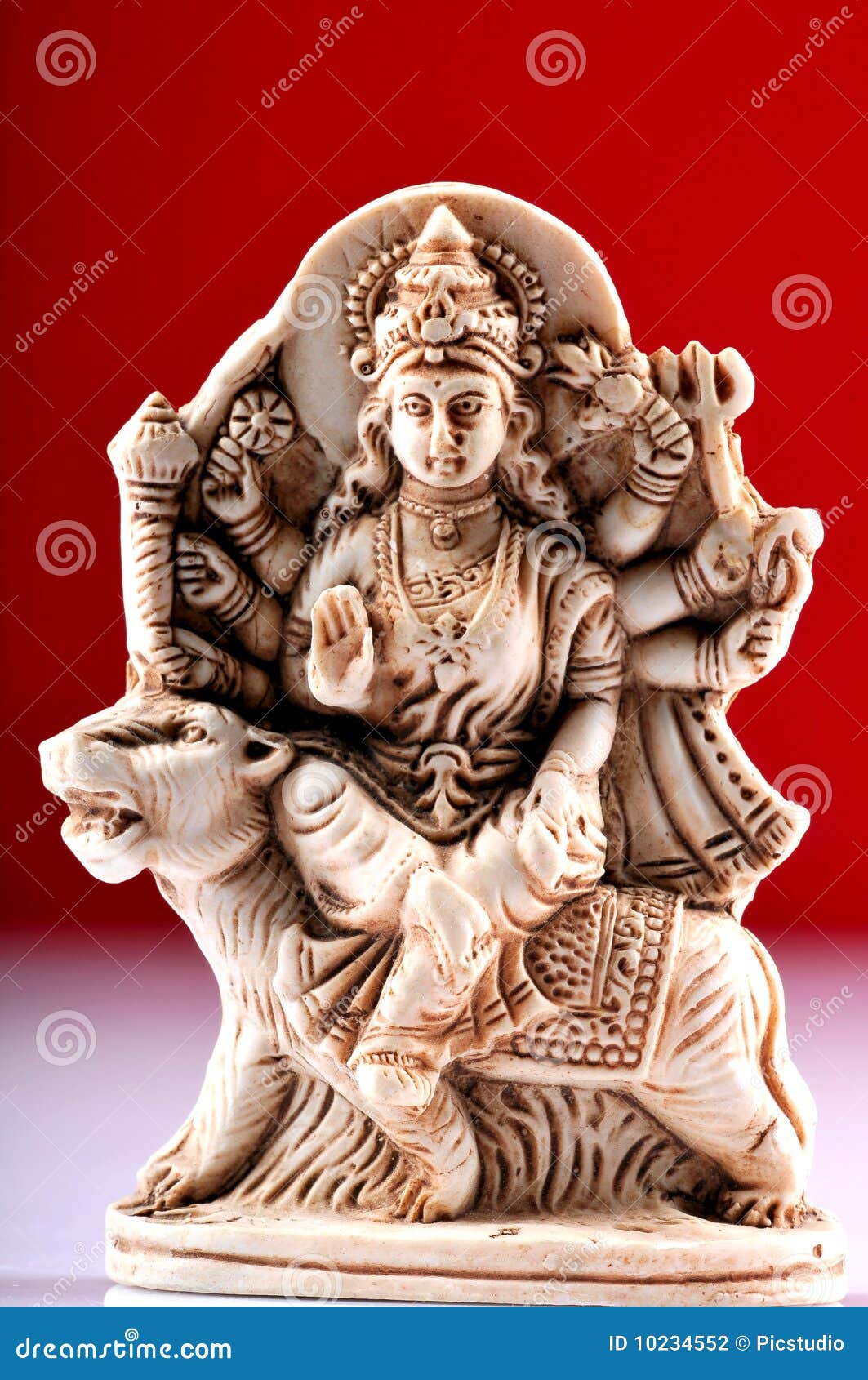Goddess Durga Stone Statue In India, Hindu Goddess Statue. Stock Image ...