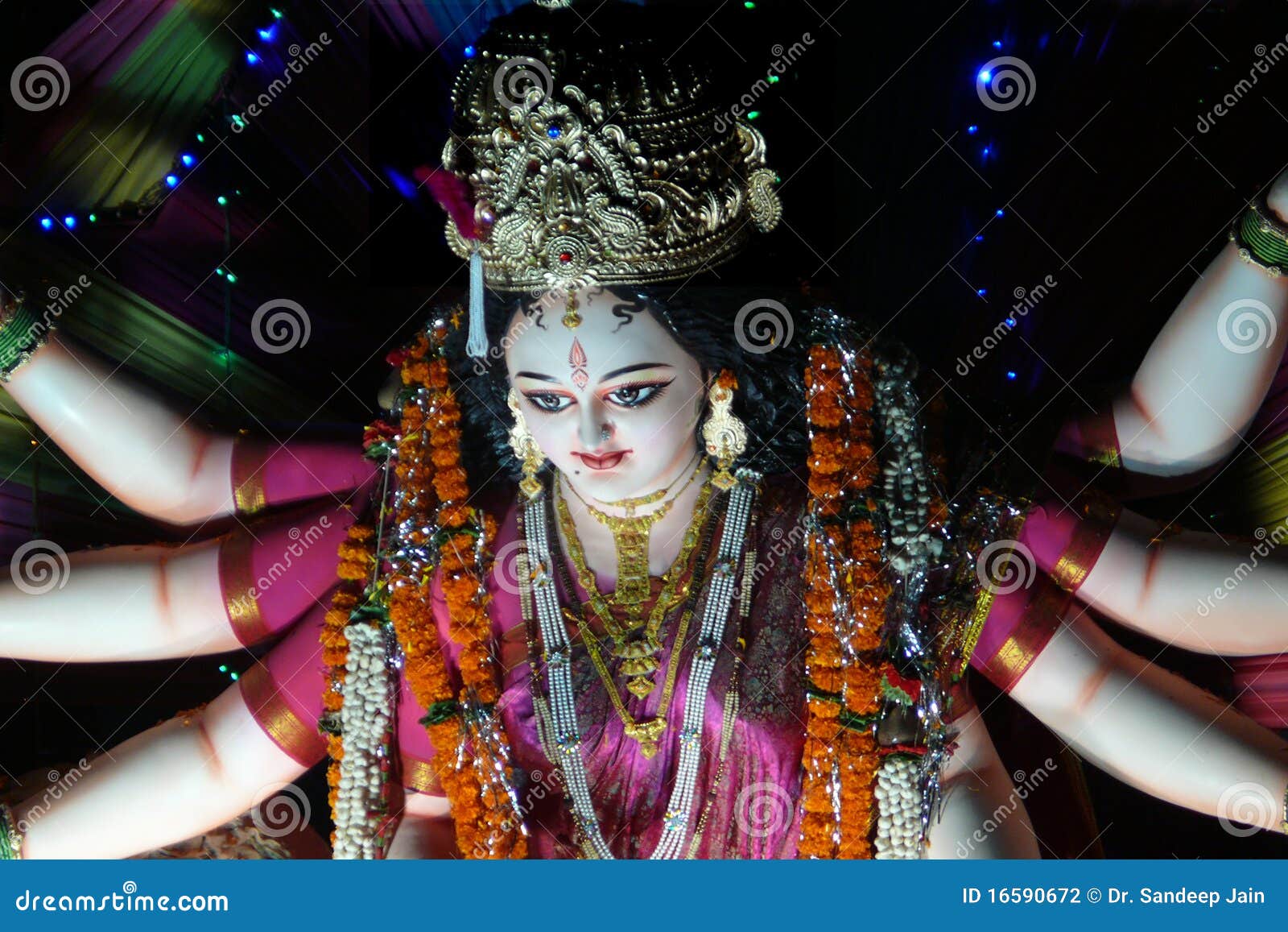 Statue of Goddess Durga editorial photography. Image of mother - 16590672