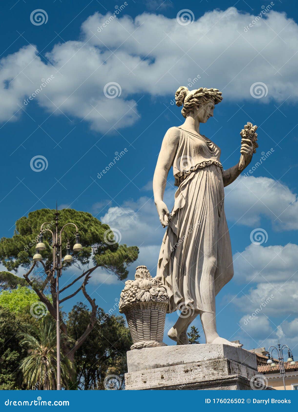 Statue of Goddess in Rome stock photo. Image of religious - 176026502