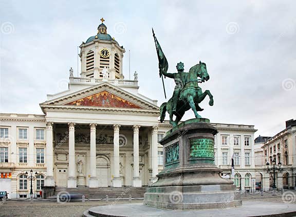 Statue of Godfried of Bouillon in Brussels. Belgium Stock Photo - Image ...