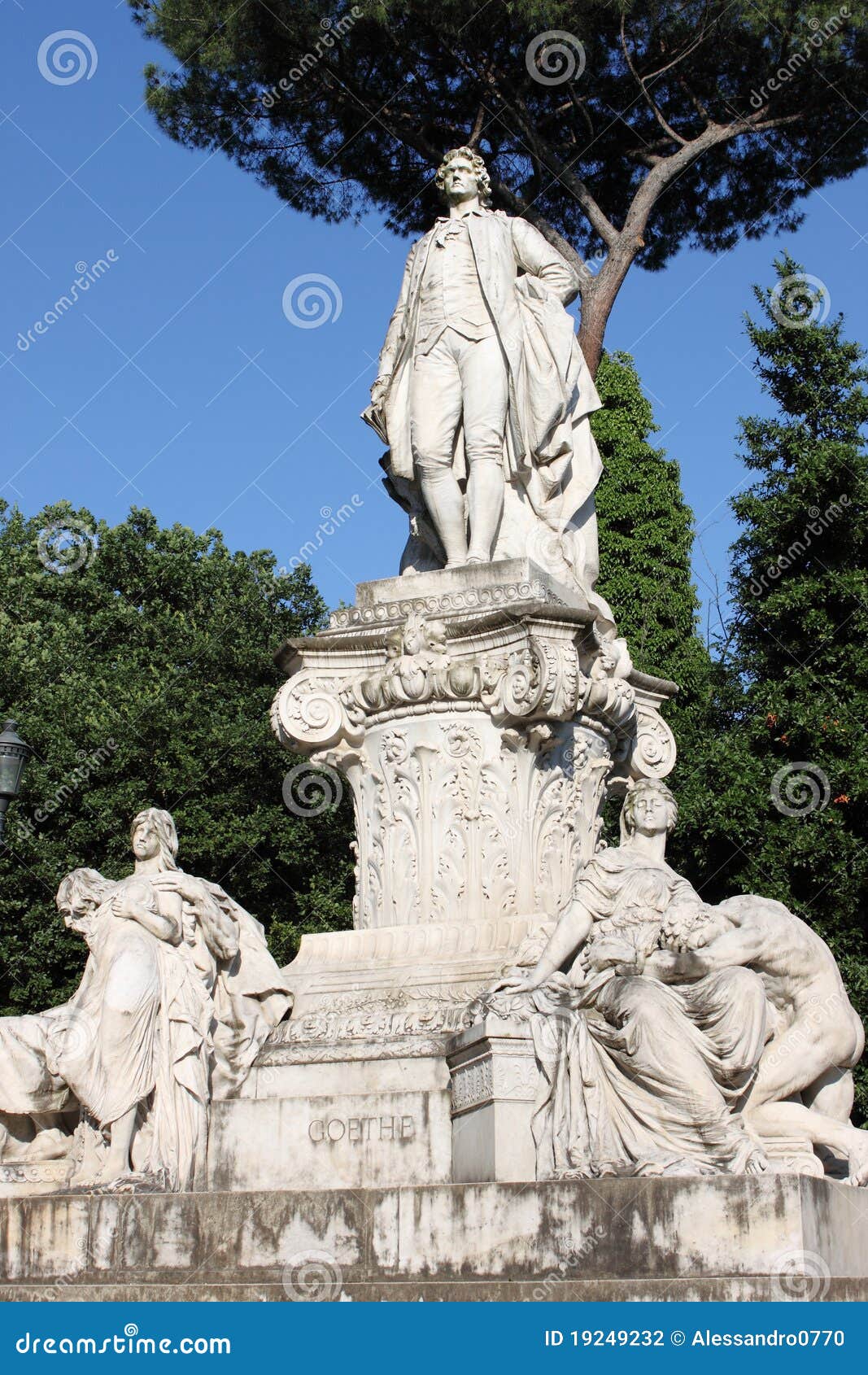 Statue of Goethe in Rome stock photo. Image of green - 19249232