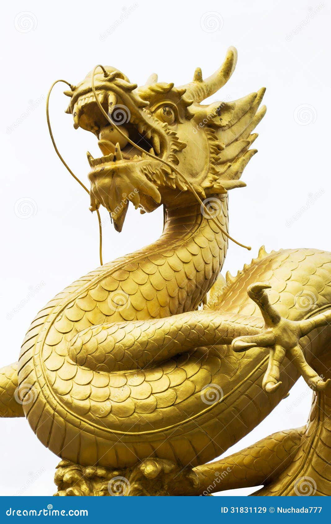 Statue of golden dragon stock image. Image of design - 31831129