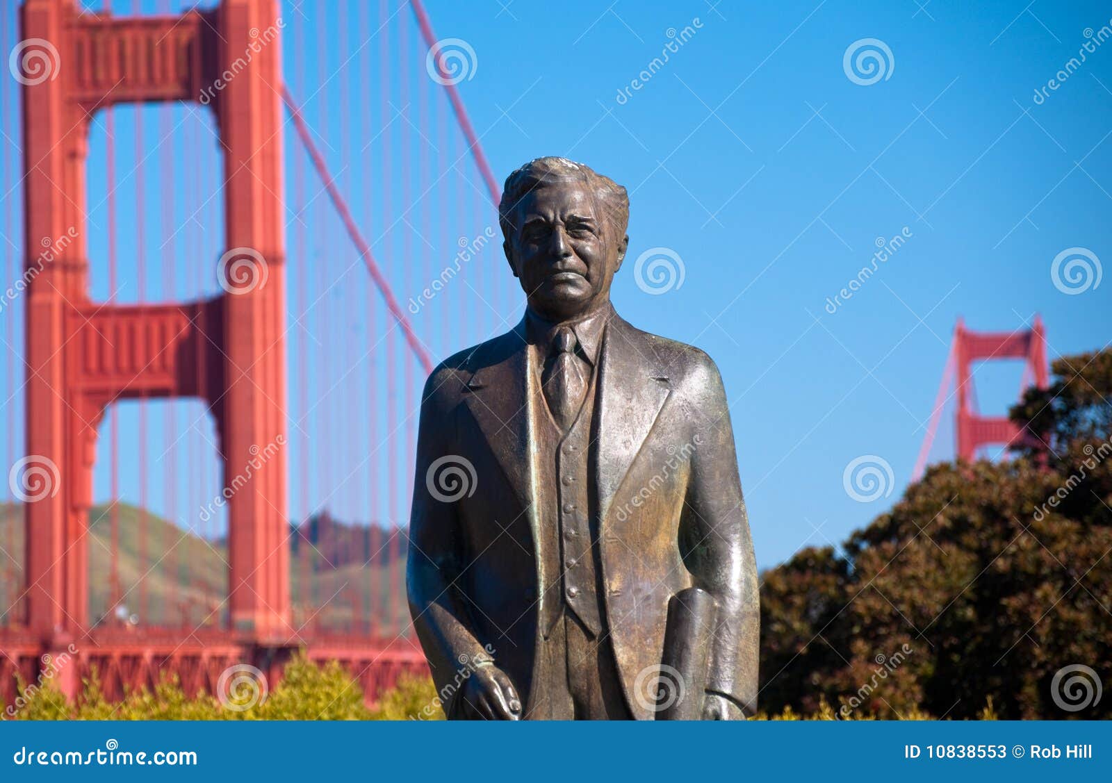 Statue at Golden Gate Bridge Stock Image - Image of builder, historic ...
