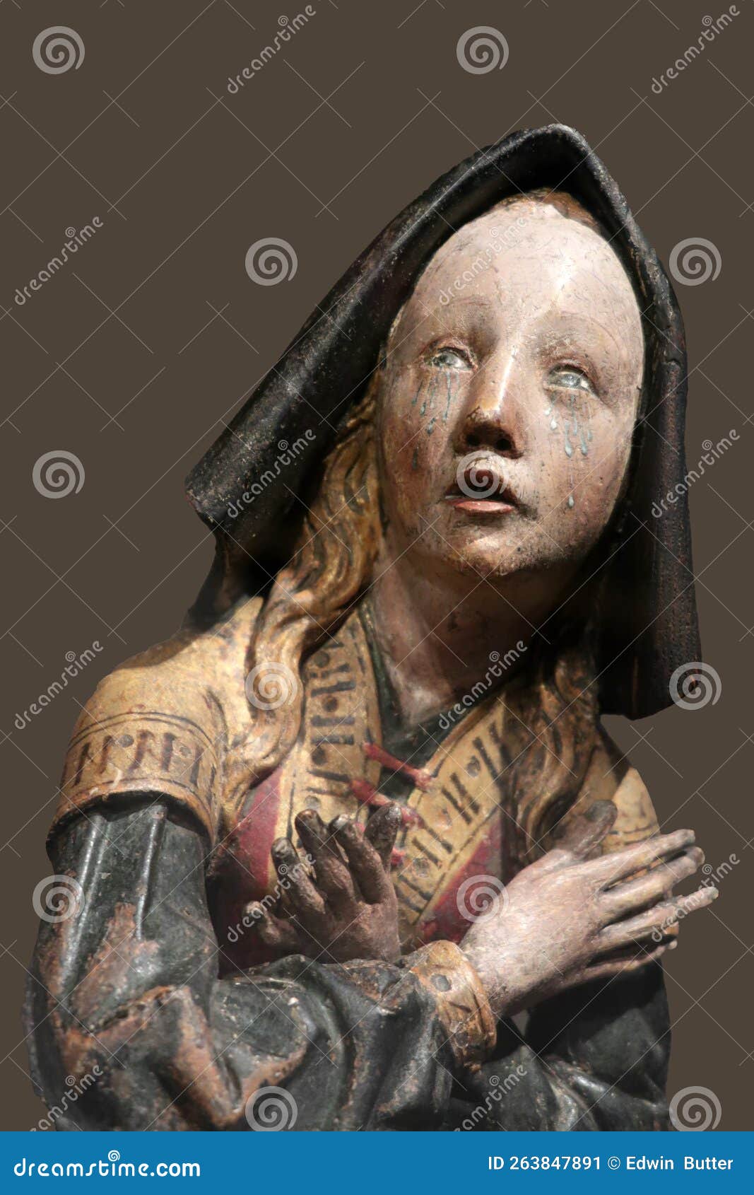 Statue of a Grieving and Crying Woman Stock Image - Image of bible ...
