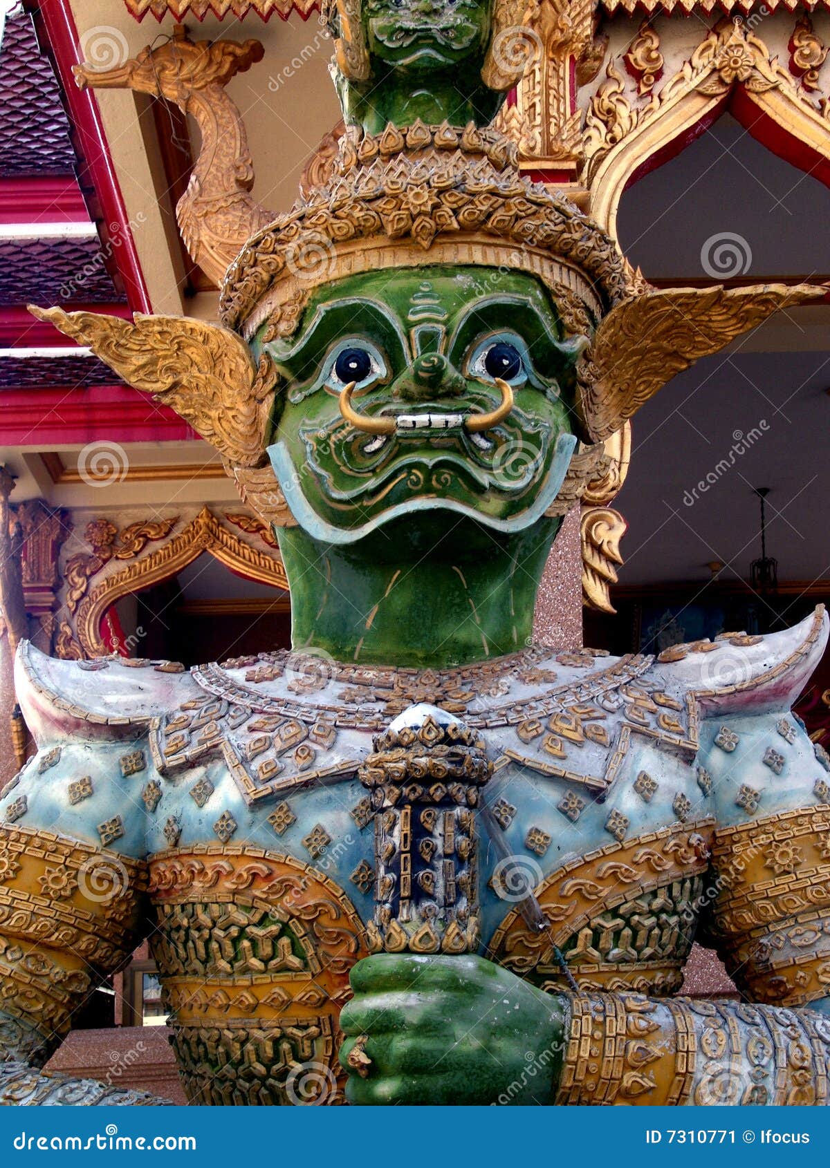 Statue of Guardian at a Thai Temple Stock Image - Image of pure ...