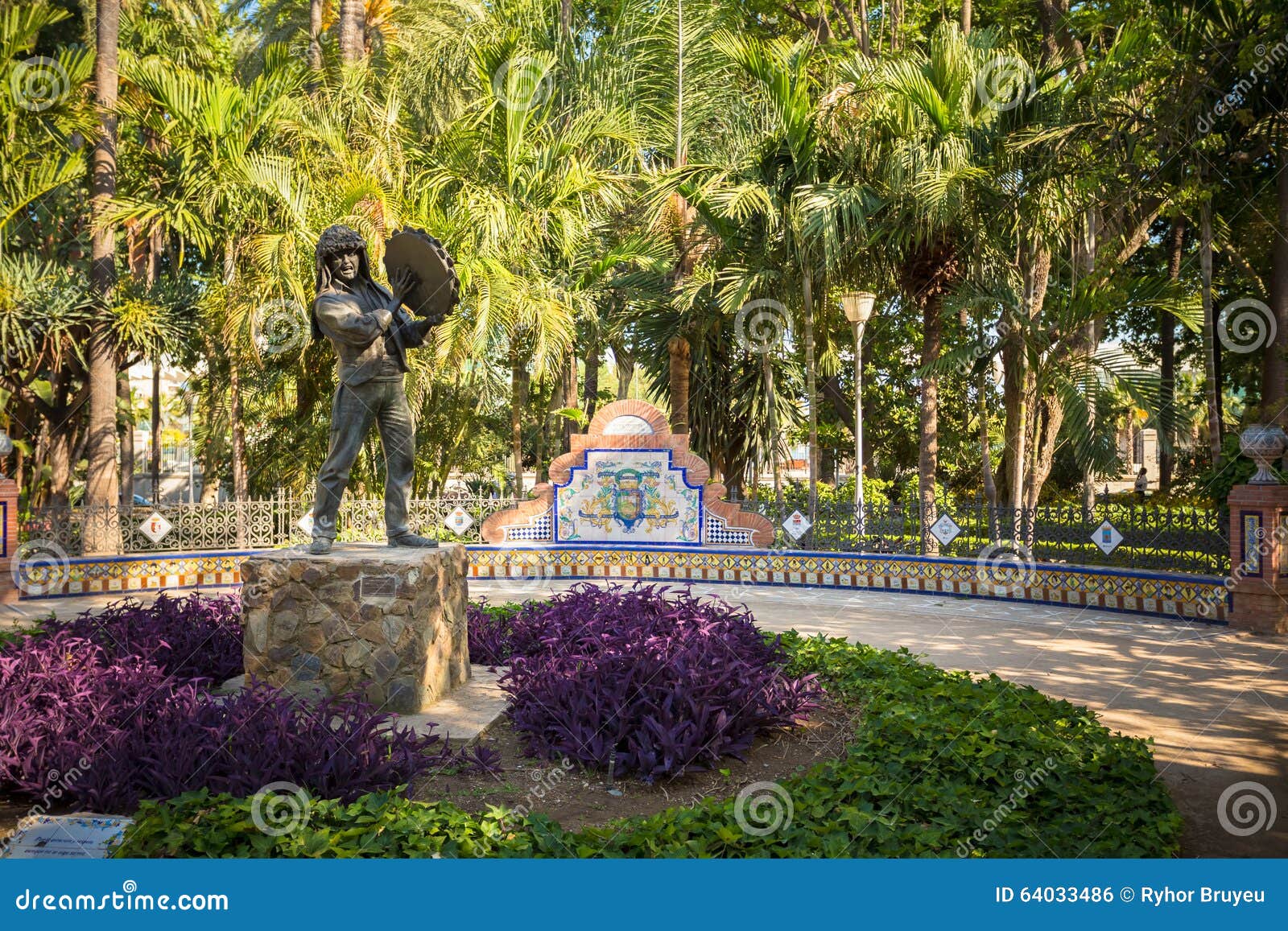Statue of Gypsy Dancer Playing Tambourine in Stock Photo - Image of ...