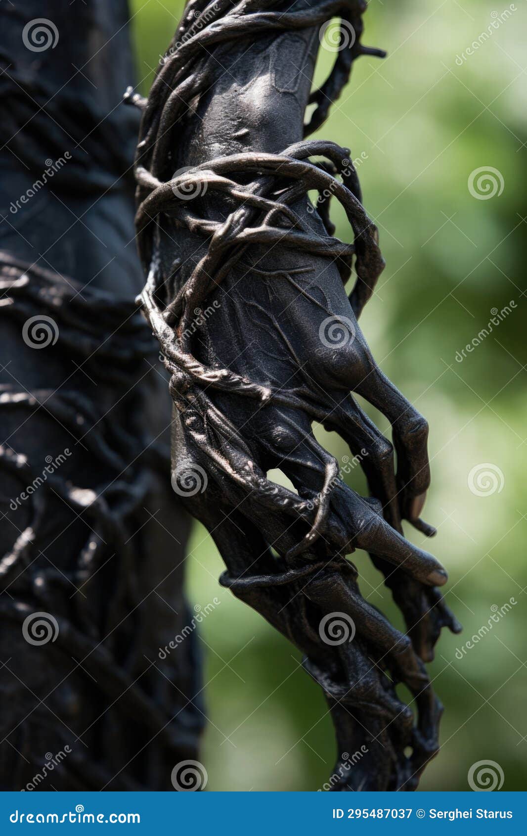 A Statue of a Hand with Branches on it, AI Stock Illustration ...