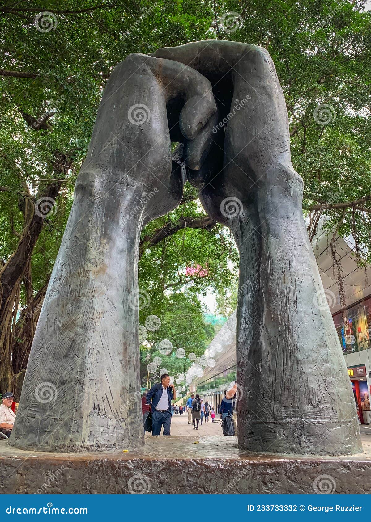 Statue of Hands on Nathan Road Editorial Photography - Image of ...