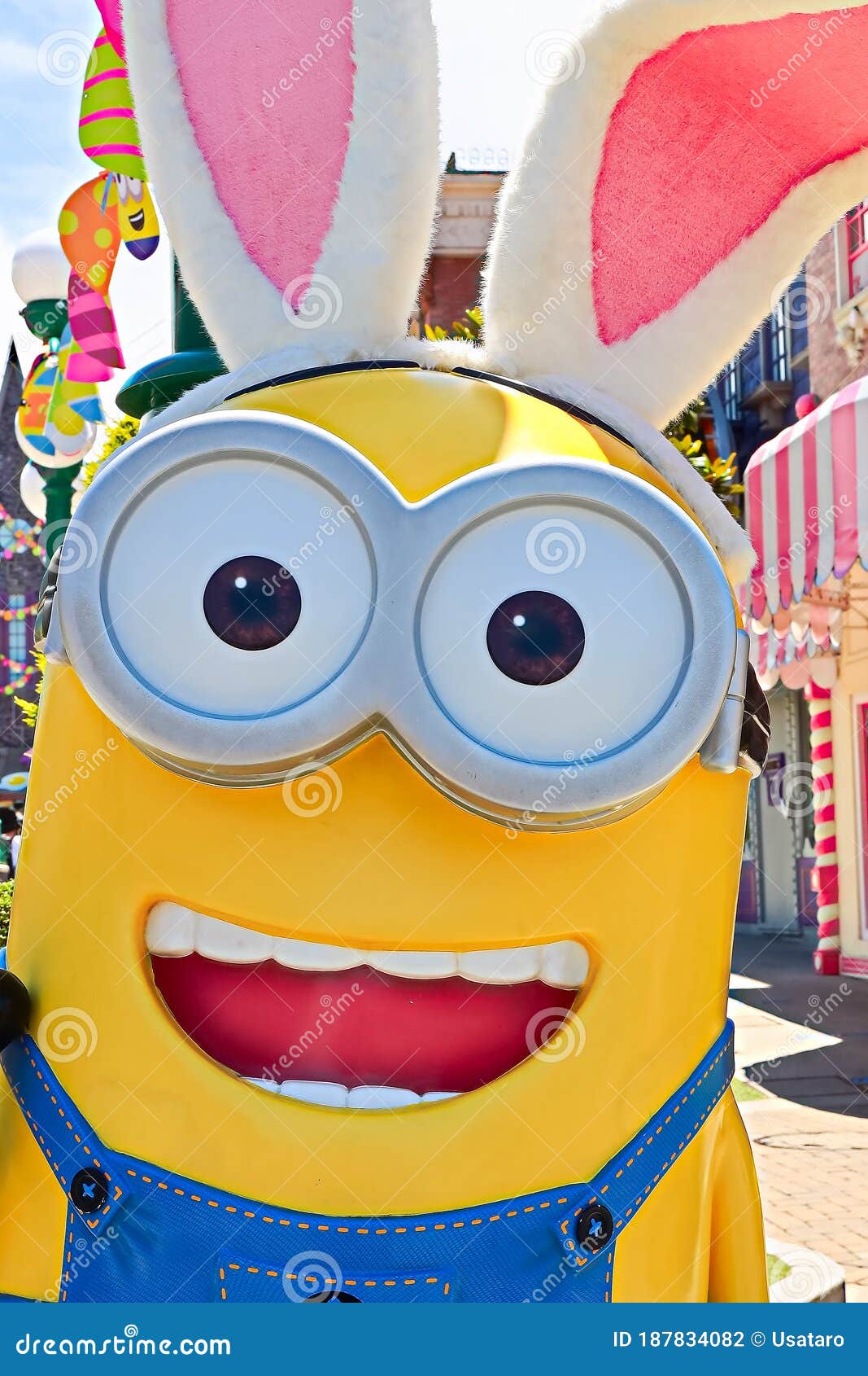 Statue of HAPPY MINION Easter Version in Universal Studios Japan ...