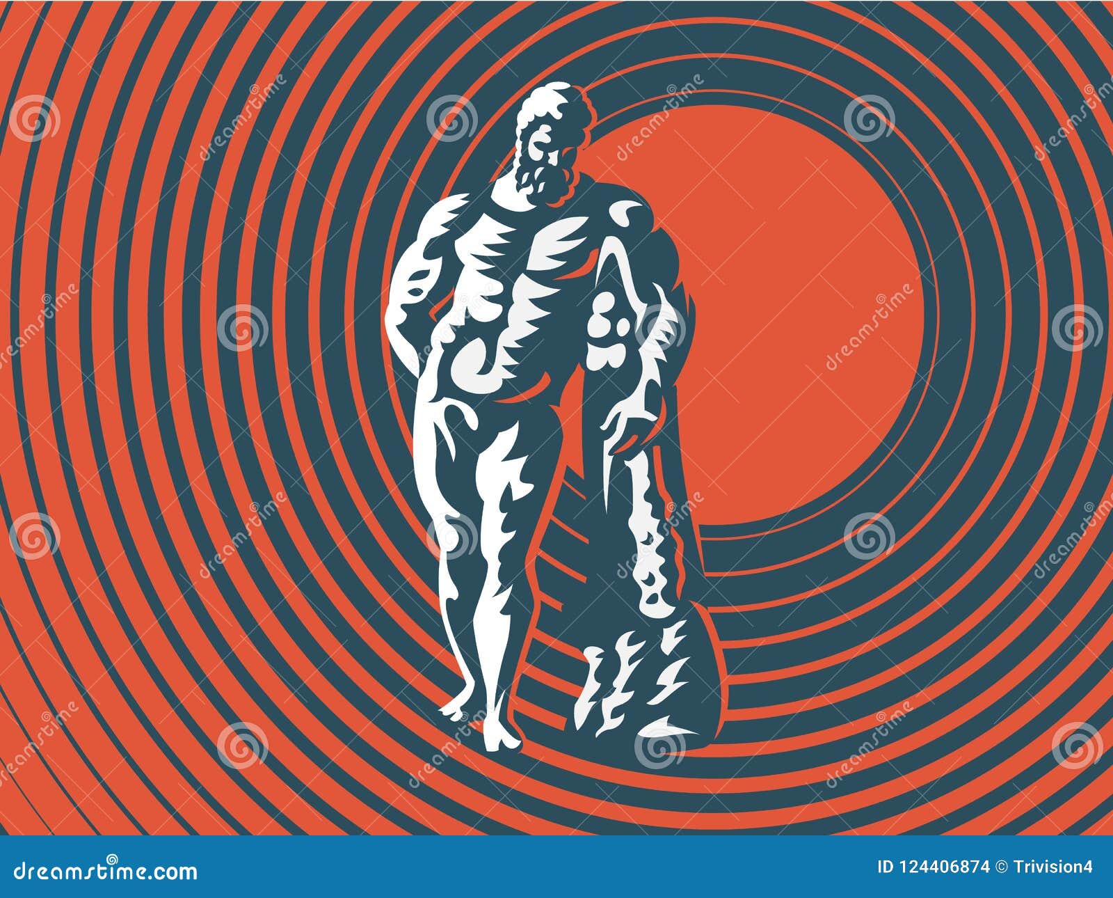 The Statue of Hercules. Vector Illustration. Stock Vector ...