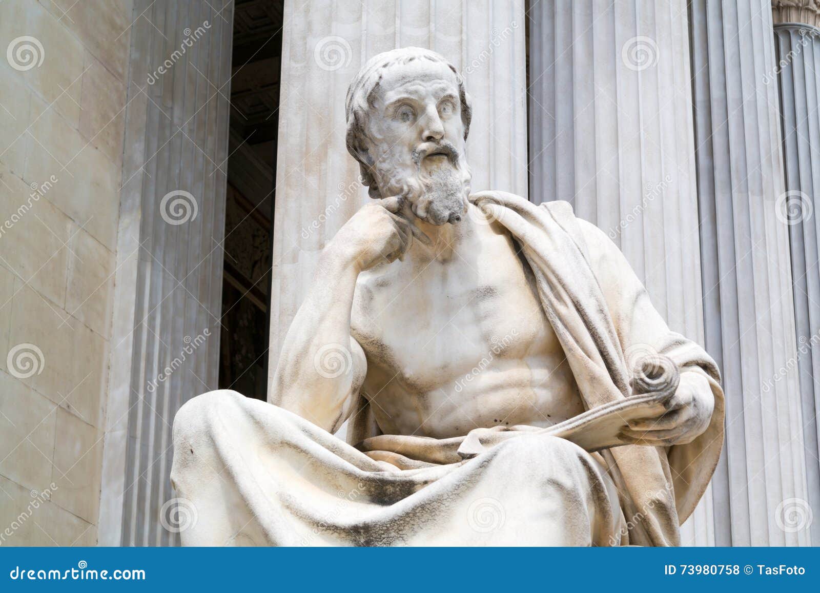 Statue of Herodot at Parliament Building, Vienna Stock Photo - Image of ...