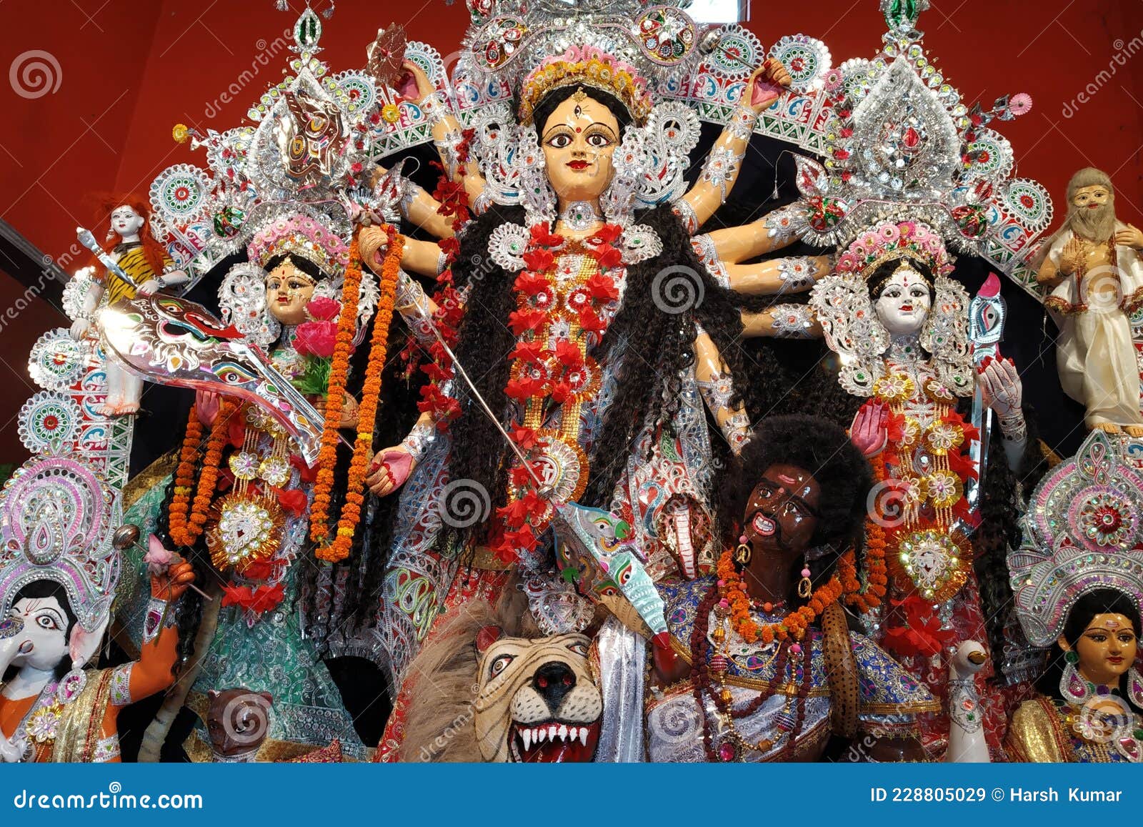 Hindu Goddess Devi Durga Statue in the Temple Stock Image - Image of ...