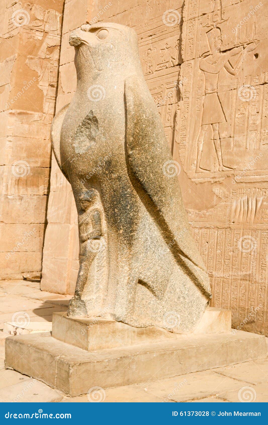 Statue of Horus at Edfu stock photo. Image of stone, nubian - 61373028