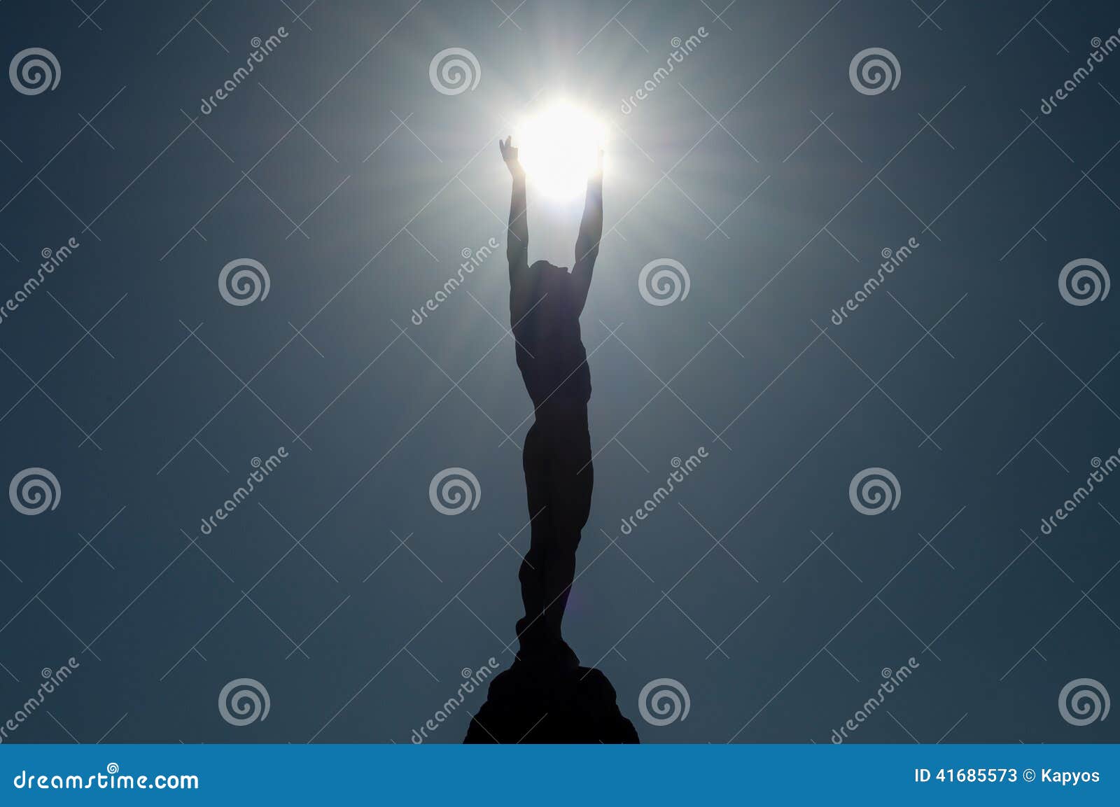 Statue icarus stock image. Image of stone, light, backlit - 41685573