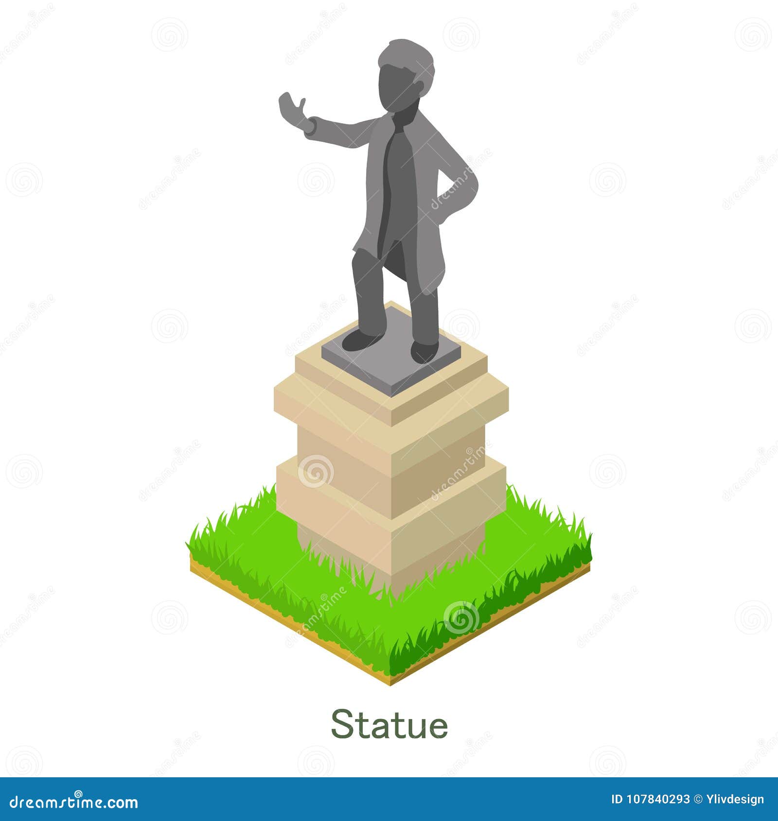 Statue Icon, Isometric Style. Stock Vector - Illustration of street ...