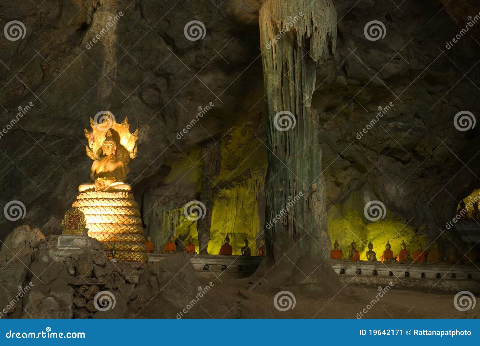 Statue Image of Buddha in the Cave Stock Image - Image of religion ...