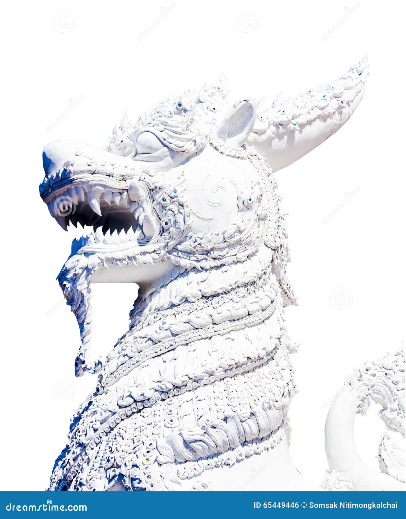 Statue of Imaginary Creatures Isolated on White Background Stock Photo ...