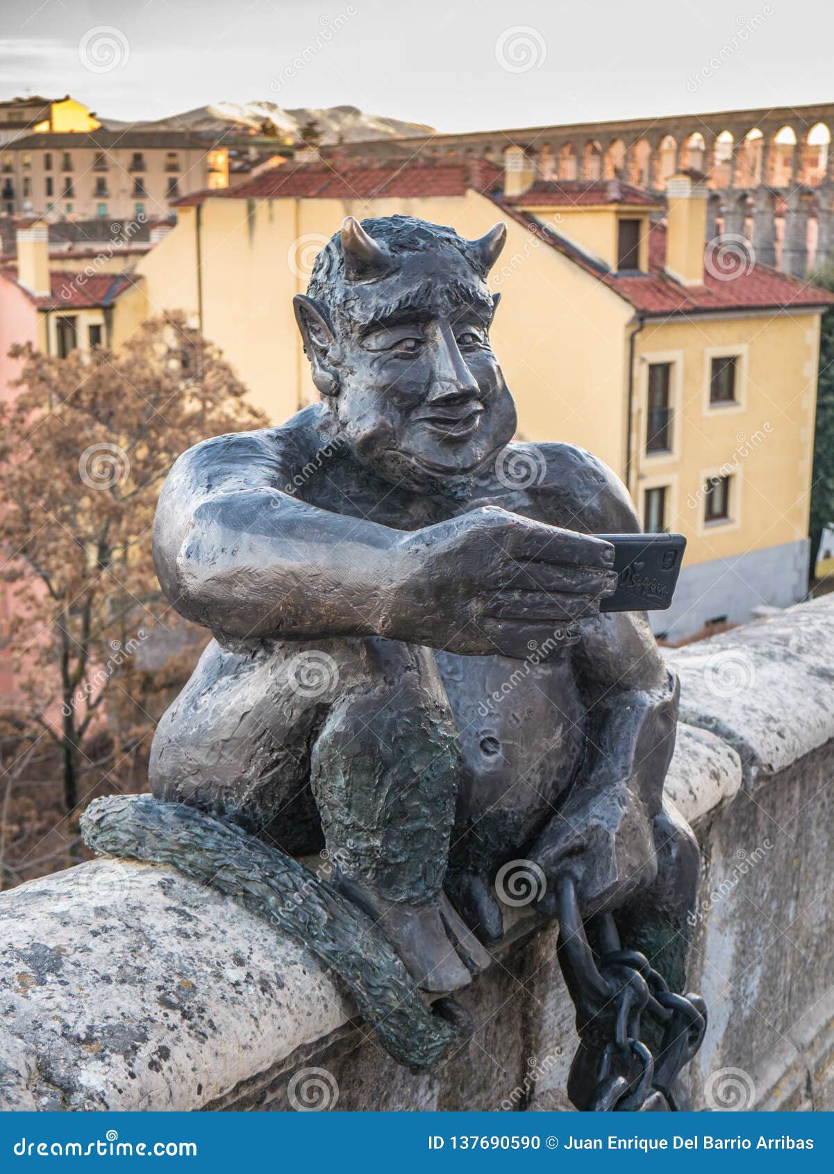 Statue of the Imp Making a Selfie on the Slope of San Juan, Recently ...